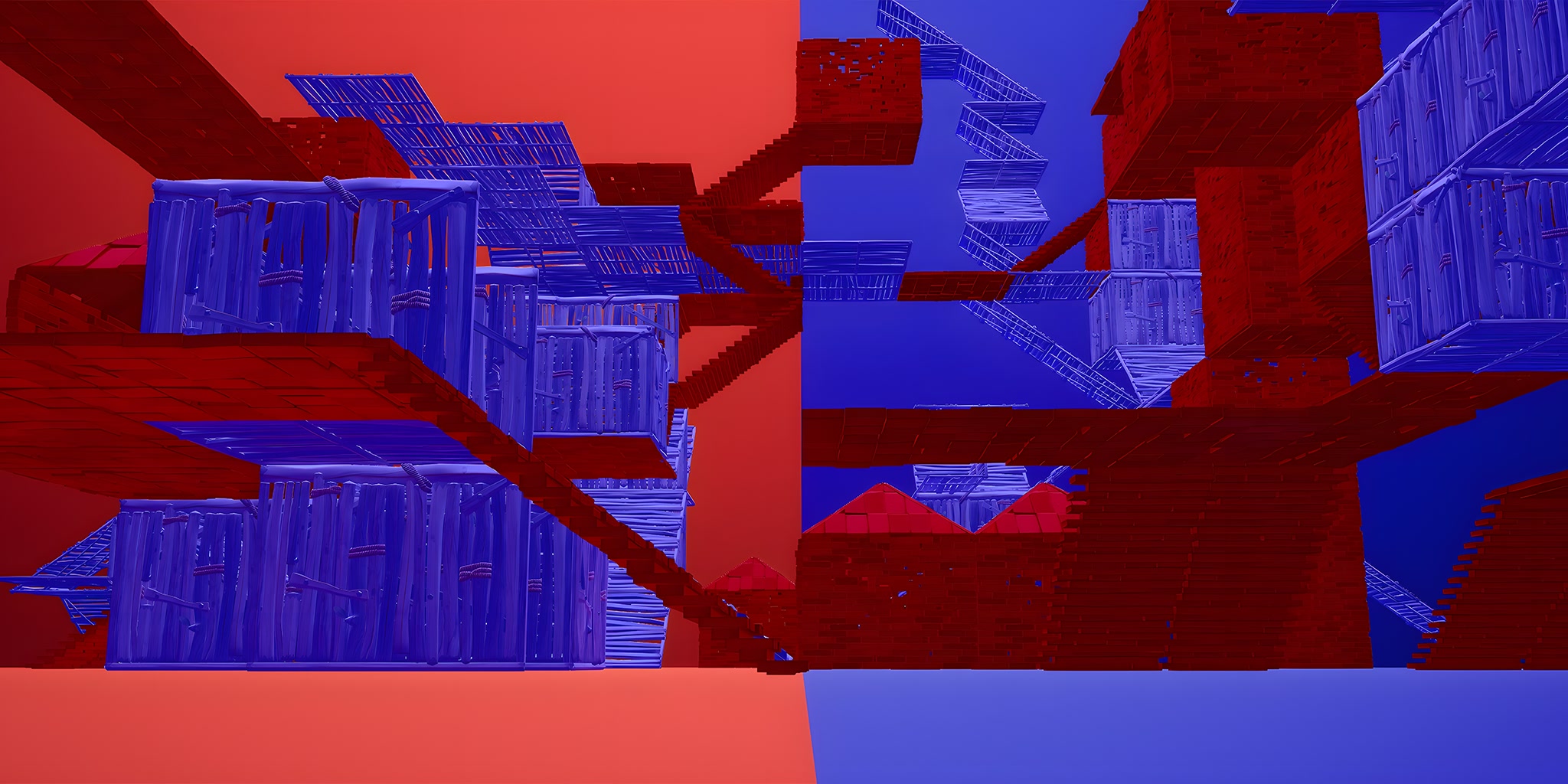 Crazy Builds: Red vs Blue🔴🔵 8551-4068-2923 by puzzler - Fortnite Creative Map Code - Fortnite.GG