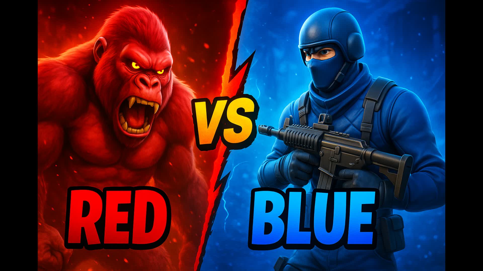 GORILLA RED VS HUMAN BLUE🔴🔵 2719-2209-1170 by sanjok - Fortnite ...