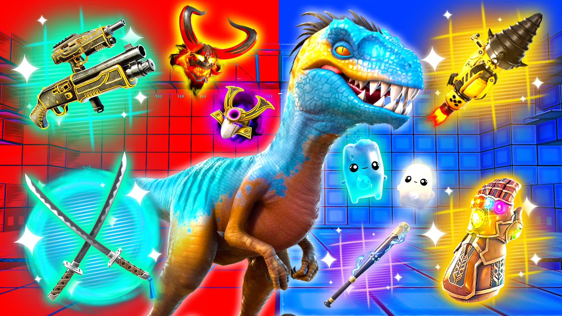 TMNT DINOSAUR 🦖 RED VS BLUE 🔴🔵 8301-0880-0328 by mrseven - Fortnite Creative Map Code - Fortnite.GG