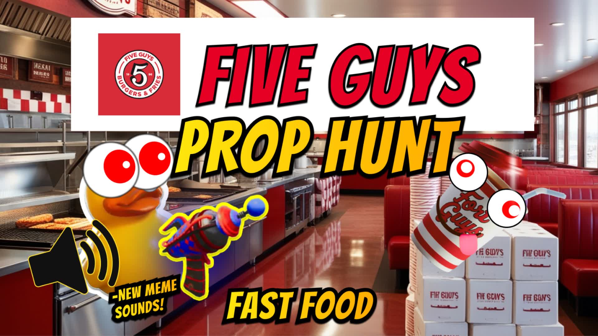 FiveGuys Prop Hunt 6137-0108-0845 by leo7073 - Fortnite Creative Map Code - Fortnite.GG