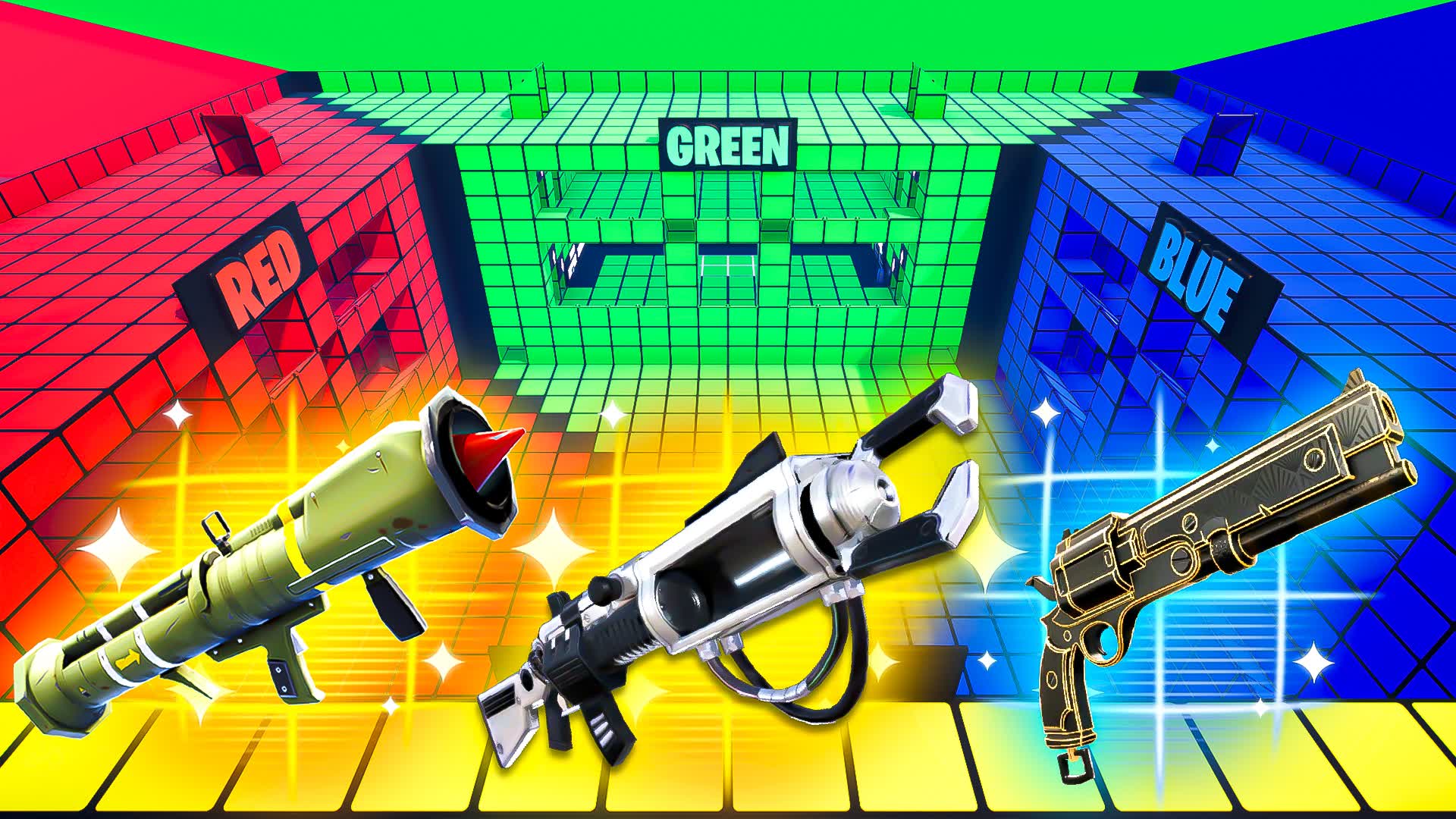 RED VS BLUE VS GREEN VS YELLOW! 4 TEAMS 4372-4454-2408 by zubix_3d - Fortnite Creative Map Code ...