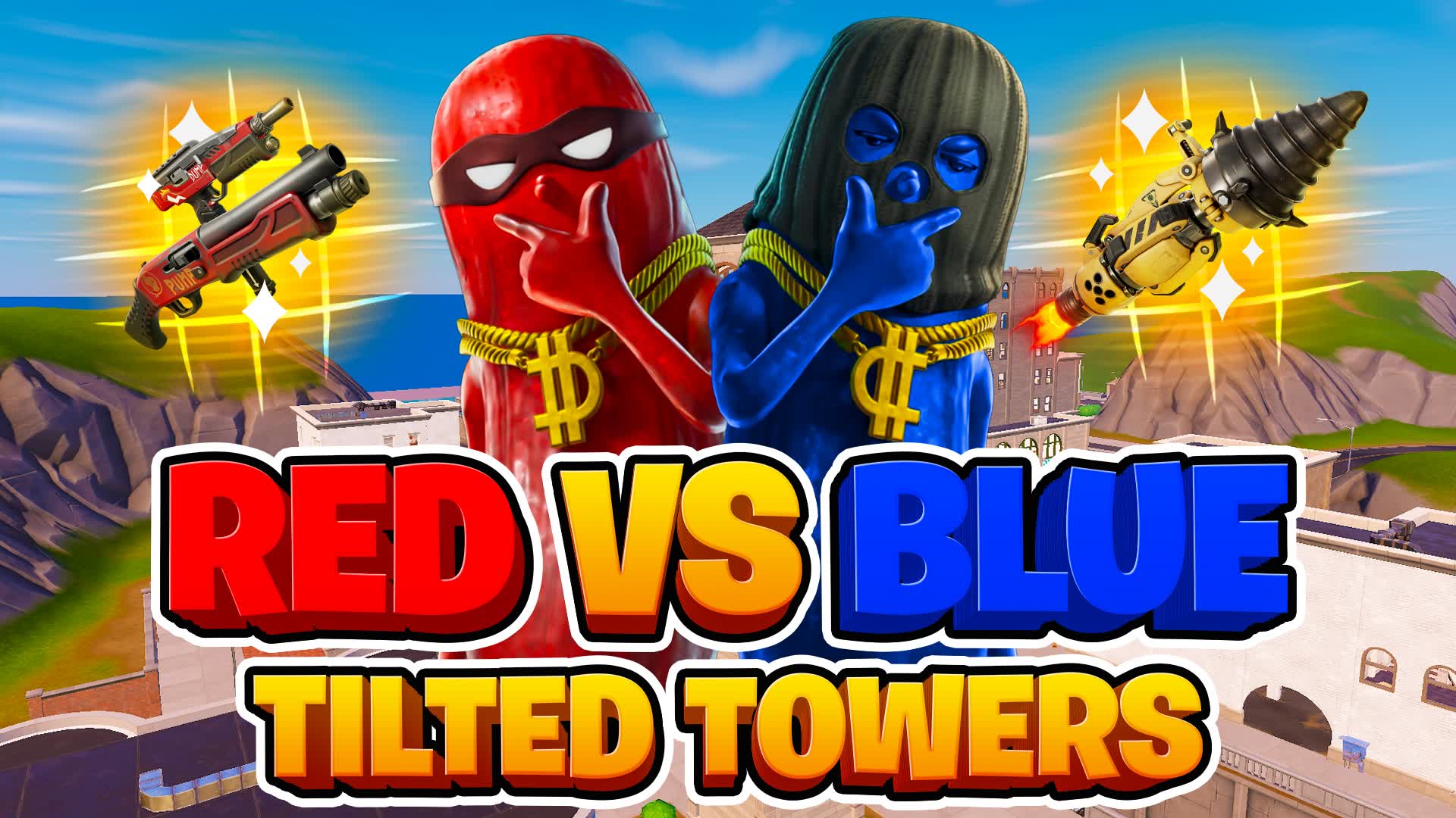 Crazy Red vs Blue: Tilted Towers🔴🔵 3670-3421-4405 par hybrixmaps - Fortnite