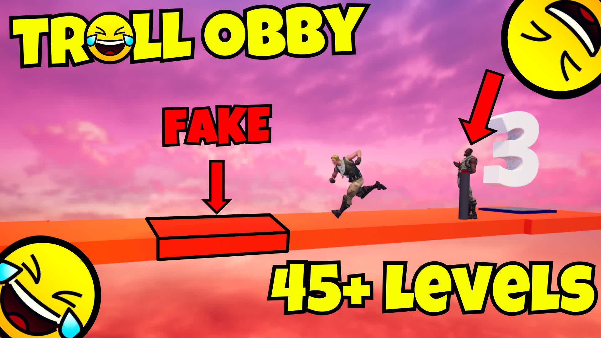 TROLL OBBY PARKOUR 45+ LEVELS 6087-3244-3286 من ابتكار yeaball - Fortnite