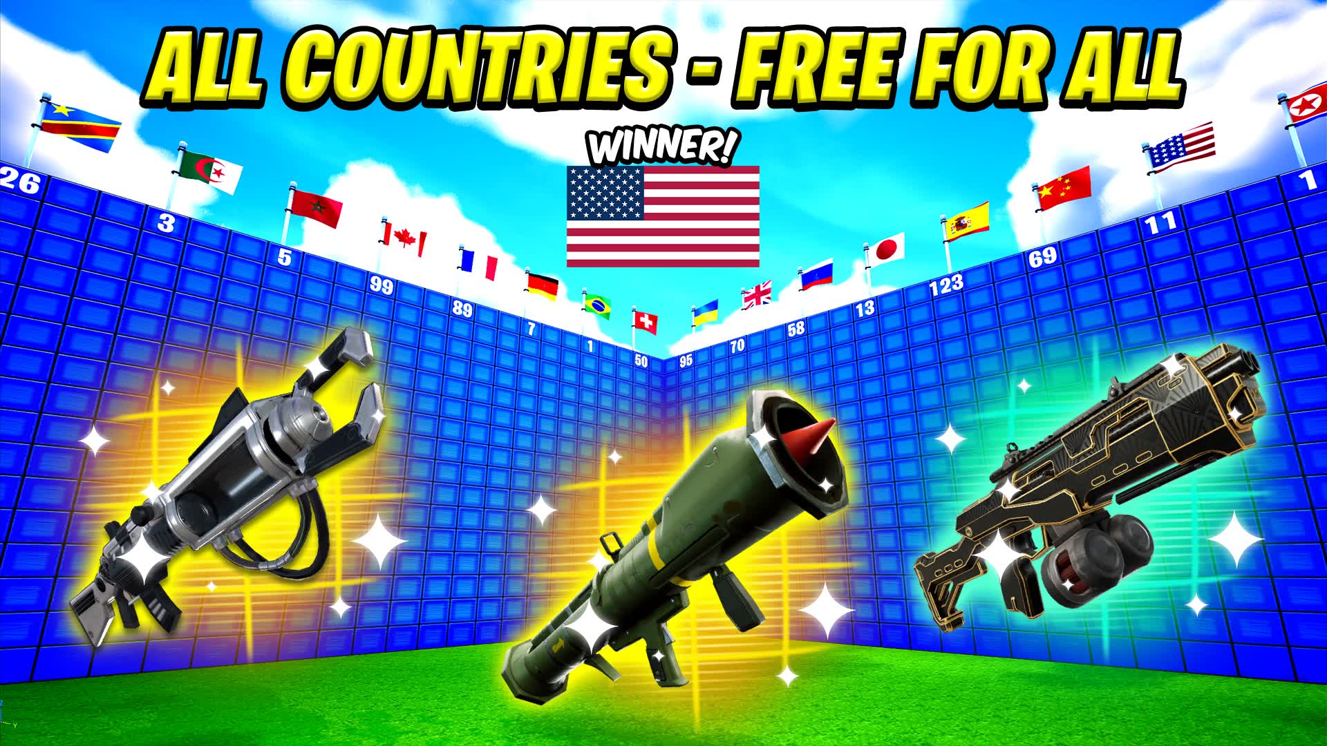 ALL COUNTRIES - FREE FOR ALL 3437-1058-2708 by opisland - Fortnite ...