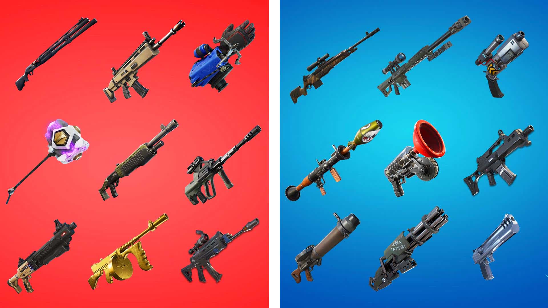 ALL WEAPONS 🔴 RED VS BLUE 🔵 5671-8468-7159 by ferjusyt - Fortnite Creative Map Code - Fortnite.GG