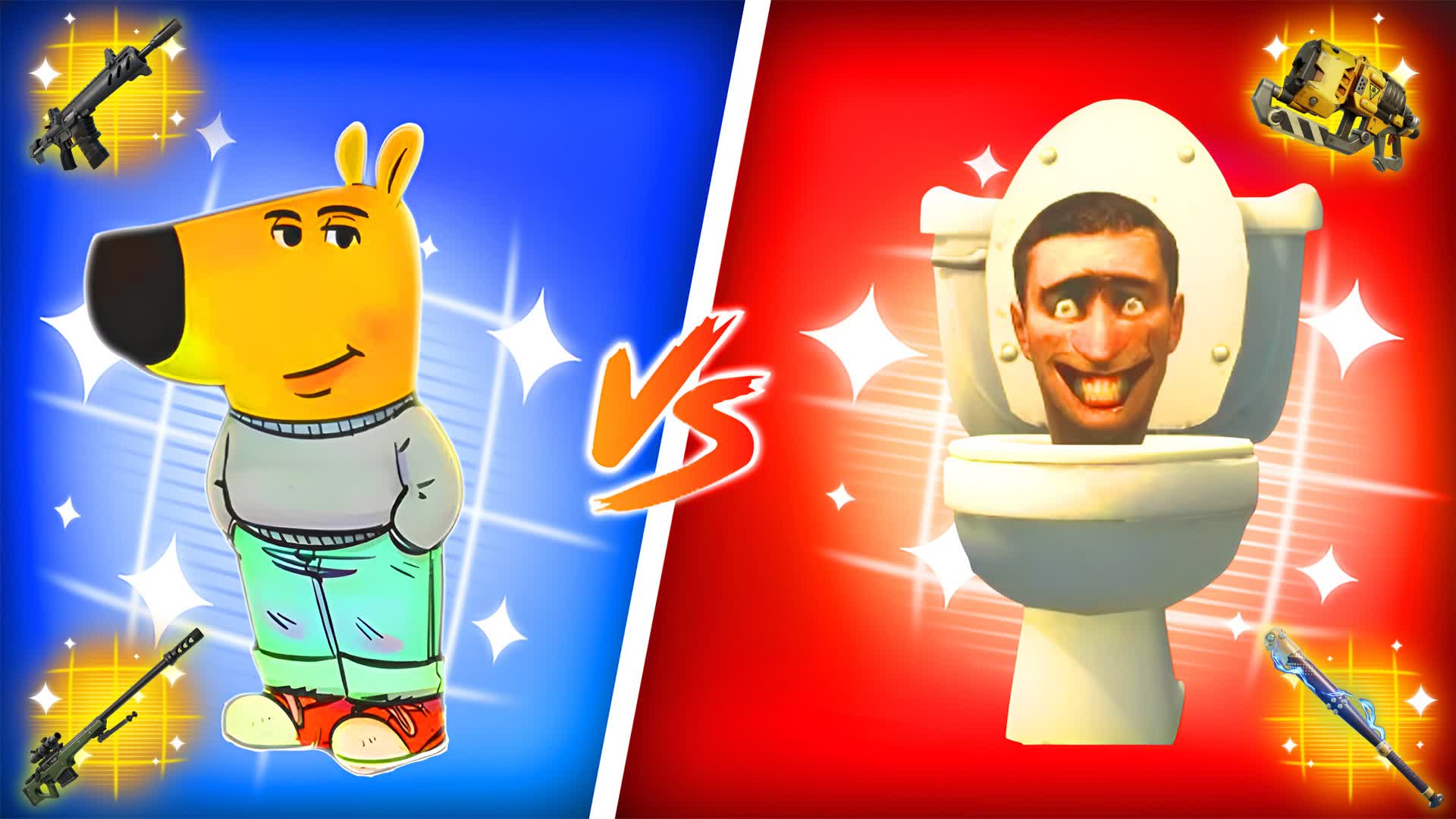 CHILL GUY VS SKIBIDI TOILET RED VS BLUE 0446-7186-0860 von uzhuu – Fortnite
