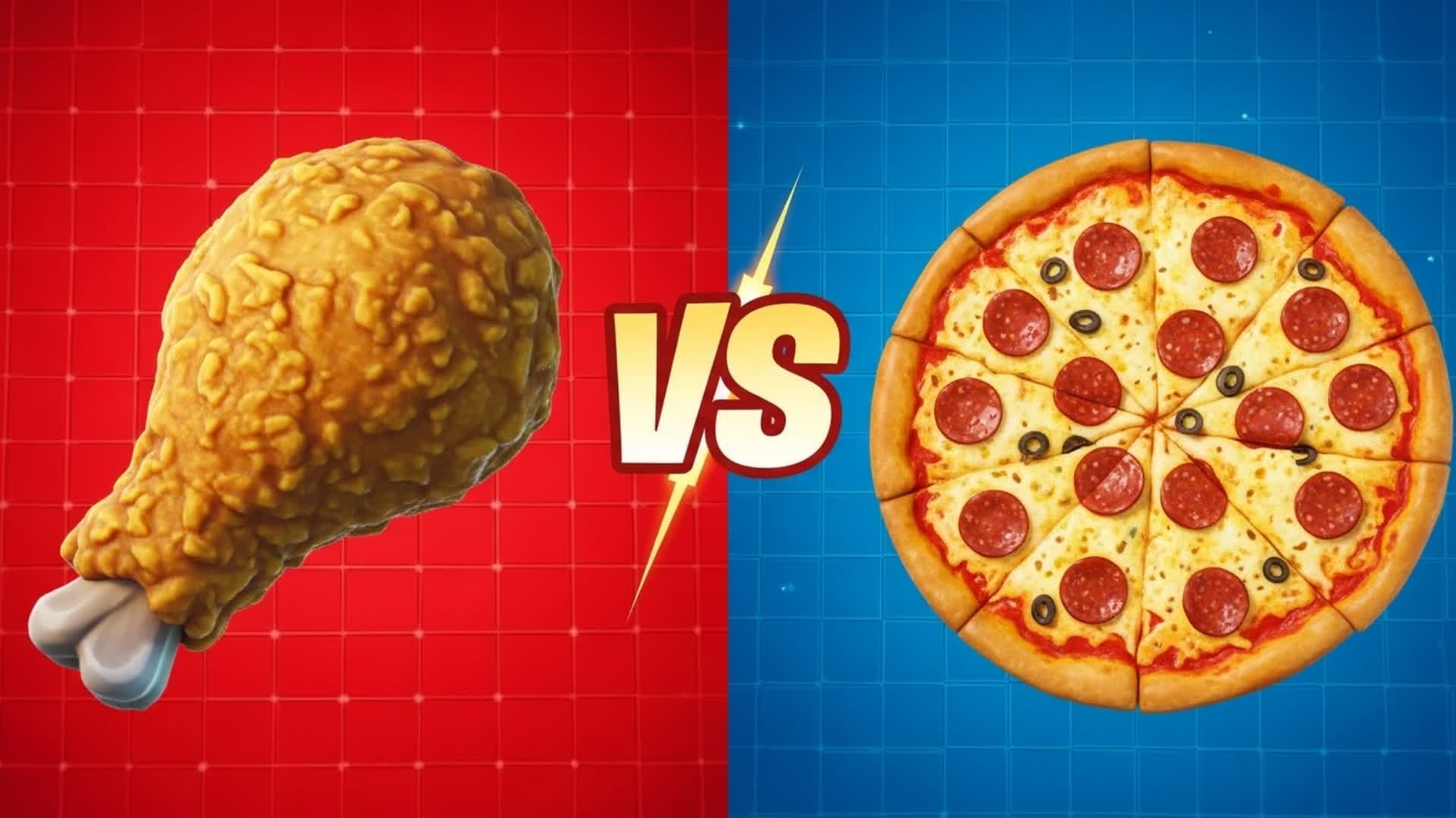 CRAZY Fried Chicken VS Pizza RED VS BLUE 6174-7489-4664 by modemaker ...