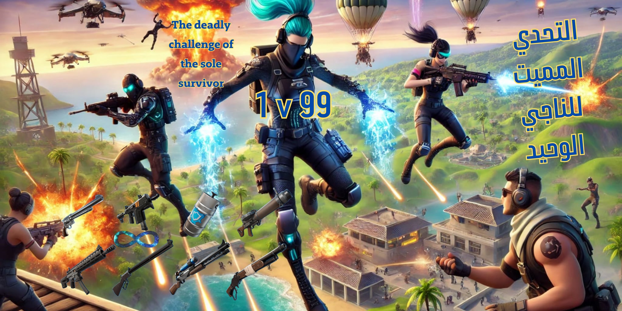 التحدي المميت للناجي الوحيد 💪💀🤡 1v99 8541-6581-9759 by os00 - Fortnite Creative Map Code ...