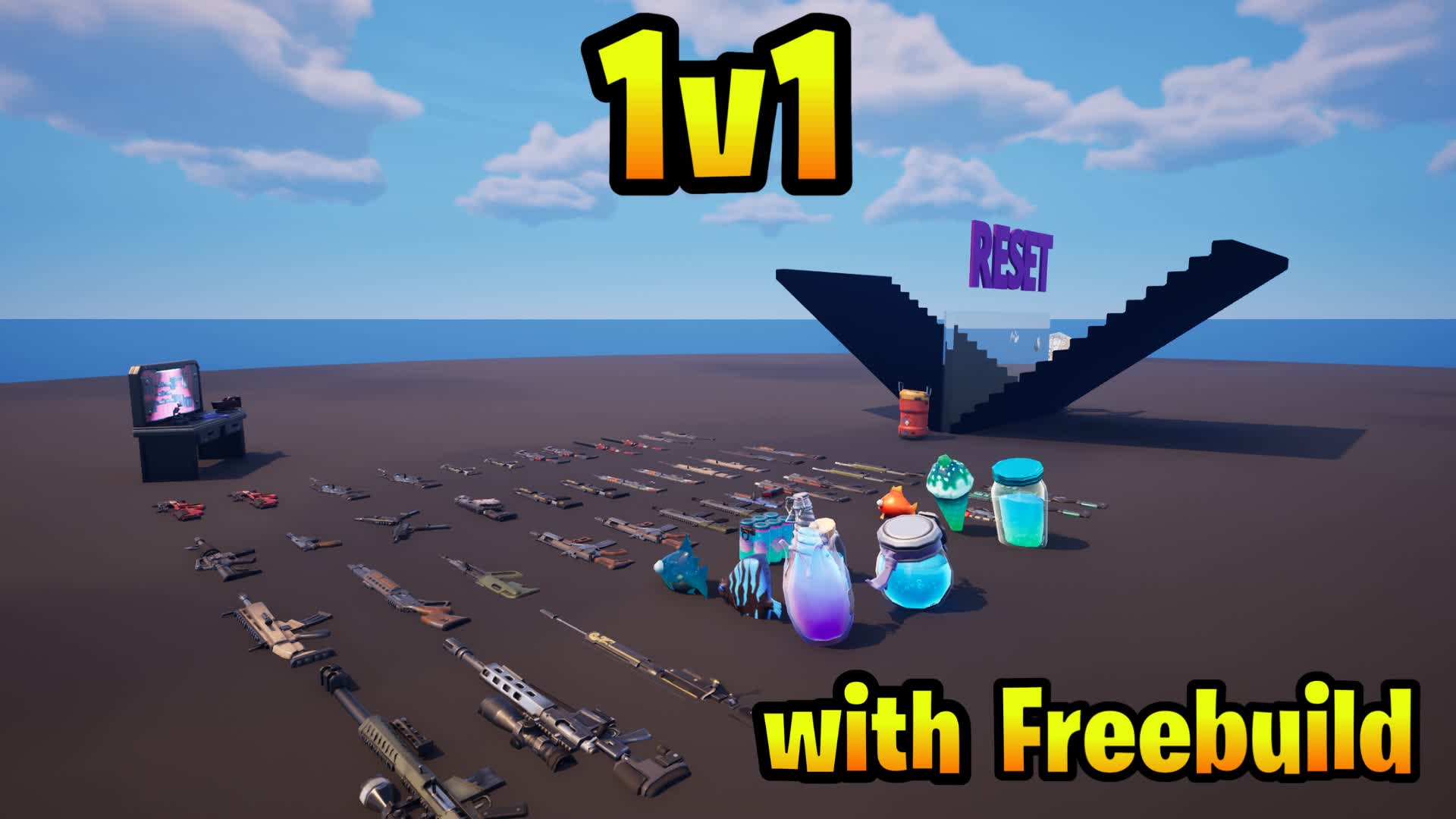 Smooth 1v1 Free Build Simulator 8039 2188 3800 By Disastermaps Fortnite 