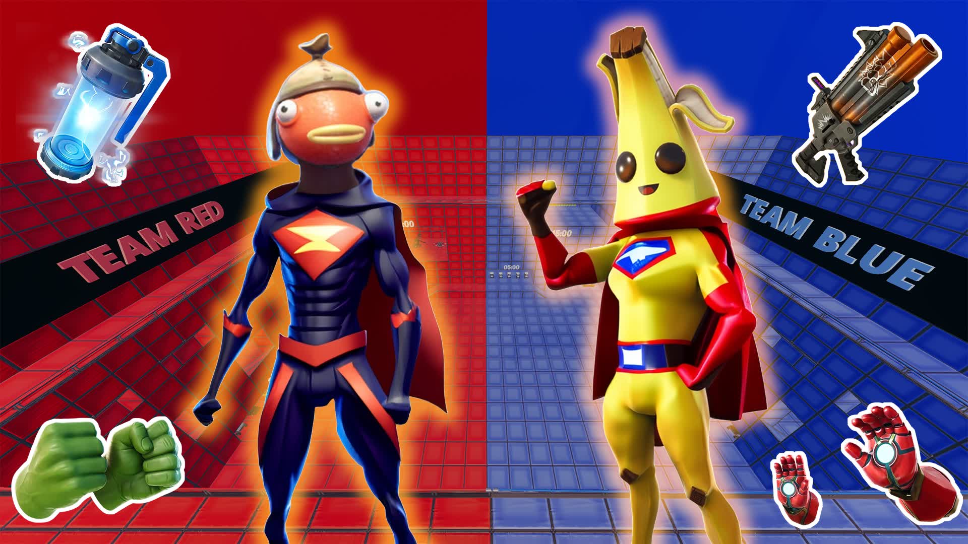 💥 FISHY VS PEELY ☄️ HEROES 2482-5418-9739 by dioxide - Fortnite Creative Map Code - Fortnite.GG