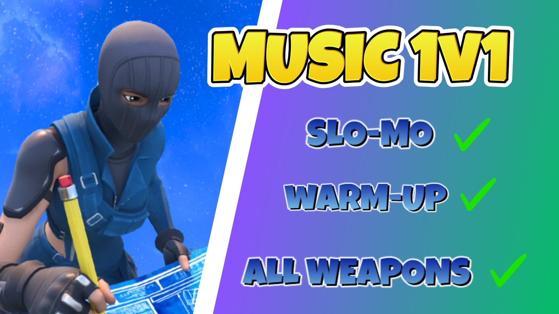 Slo-Mo 1v1 & Free Build [Music] 2554-8208-6559 by fraytx - Fortnite Creative Map Code - Fortnite.GG