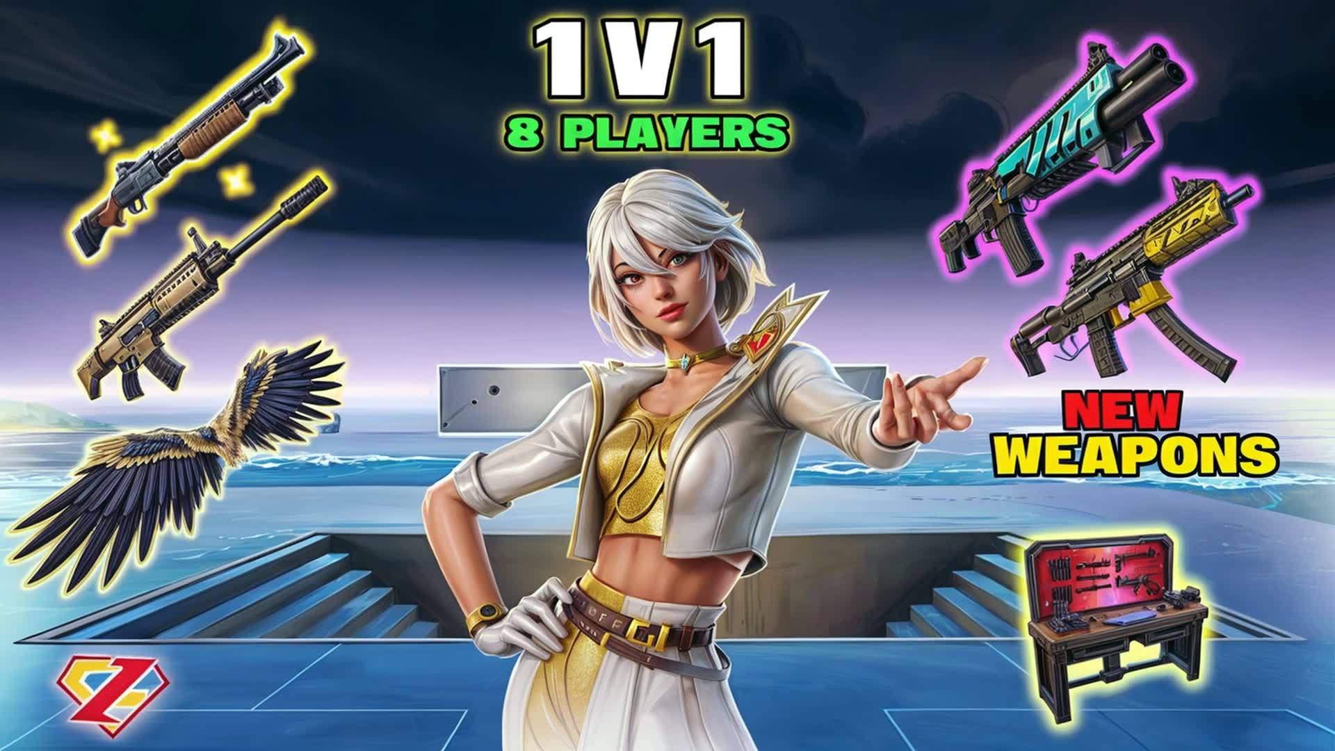 SUPER 1v1 (12 PLAYERS🔥) 8750-1777-5919 by zeplay - Fortnite Creative Map Code - Fortnite.GG