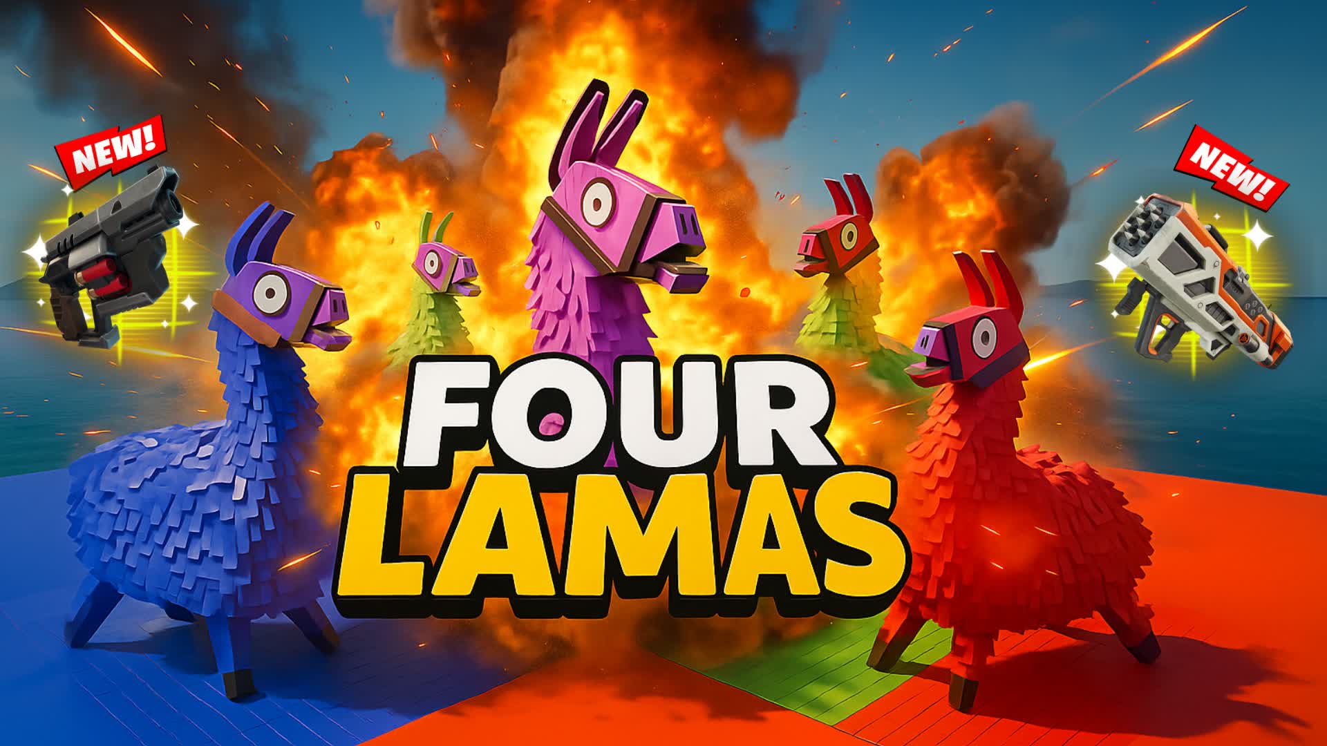 FOUR LAMAS ⚔️ FOUR SQUAD'S (6300-3372-3616) by giai - Fortnite Creative ...