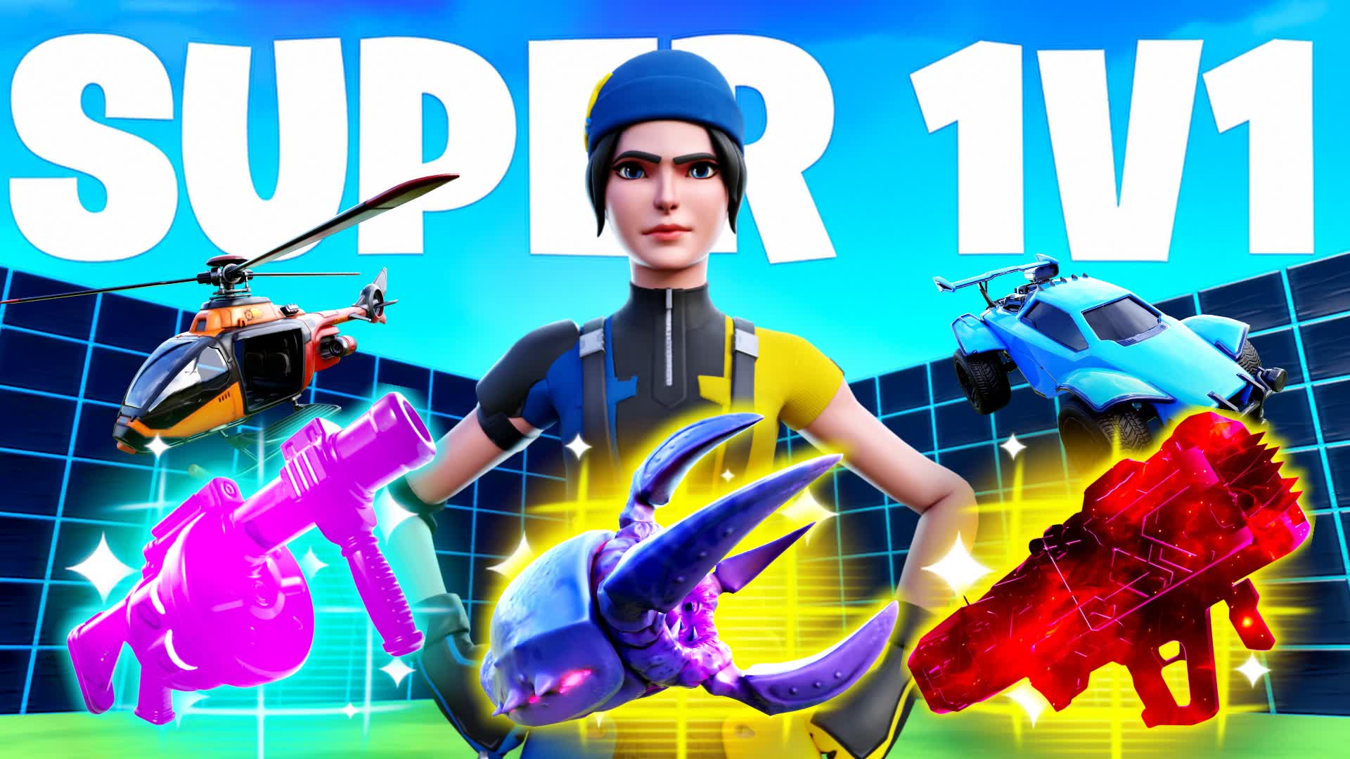 SUPER 1V1 ALL GUNS & CARS 9037-2850-1604 by yuwa229 - Fortnite