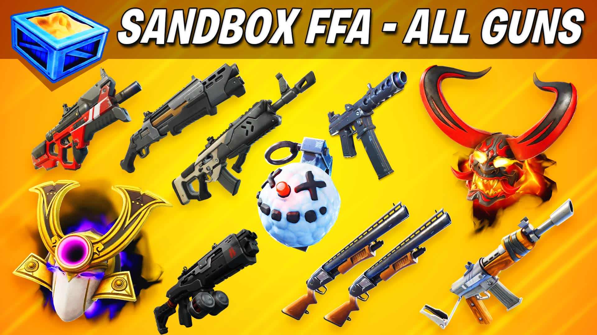 SANDBOX FFA - ALL GUNS 9387-0616-7849 by thestudio - Fortnite Creative Map Code - Fortnite.GG