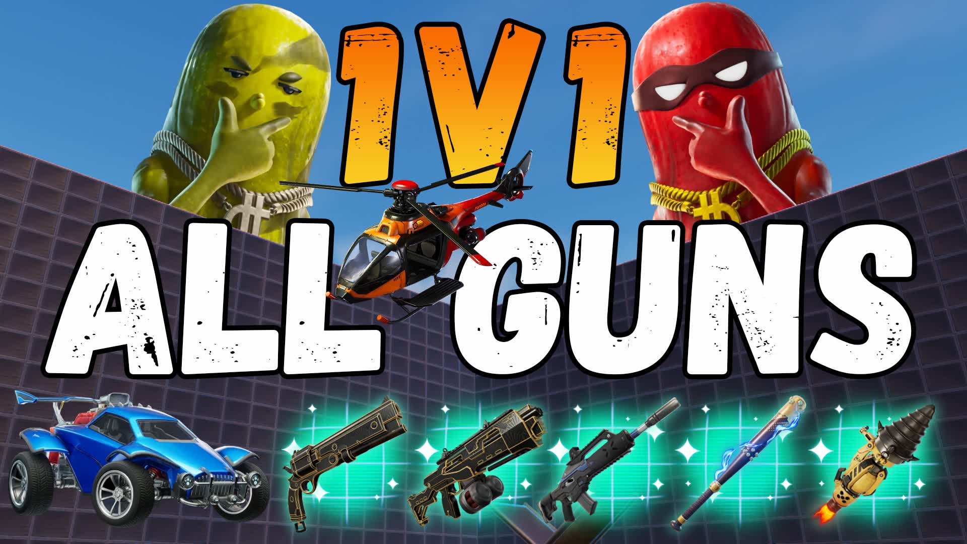 1V1 ALL GUNS 💥ALL WEAPONS 💥HEROES 7792-6284-6711 by xhe - Fortnite Creative Map Code - Fortnite.GG
