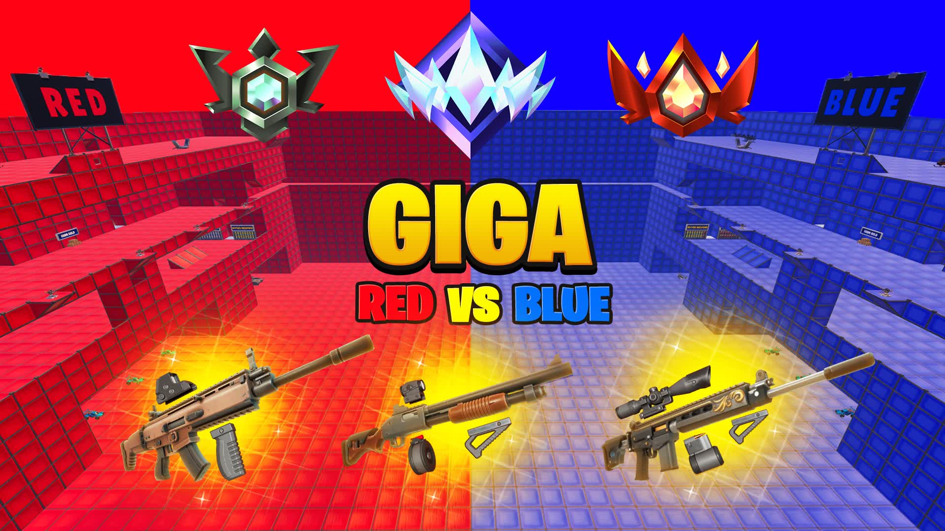 GIGA RED VS BLUE🔴🔵 1233-1772-3631 by mapsos - Fortnite Creative Map ...