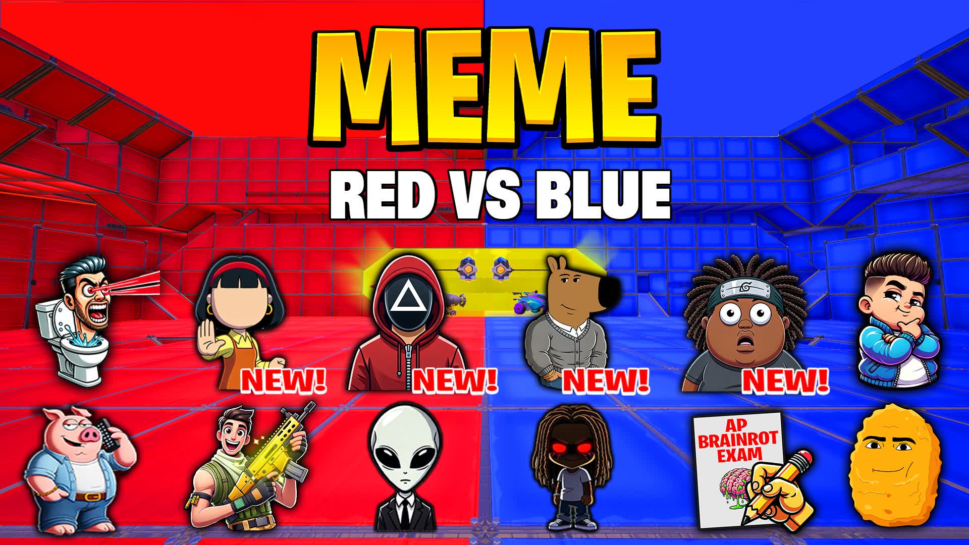 🤪 MEME RED VS BLUE 🔴🔵 By kcosh 1982-4979-6914 by mandarine.fn - Fortnite