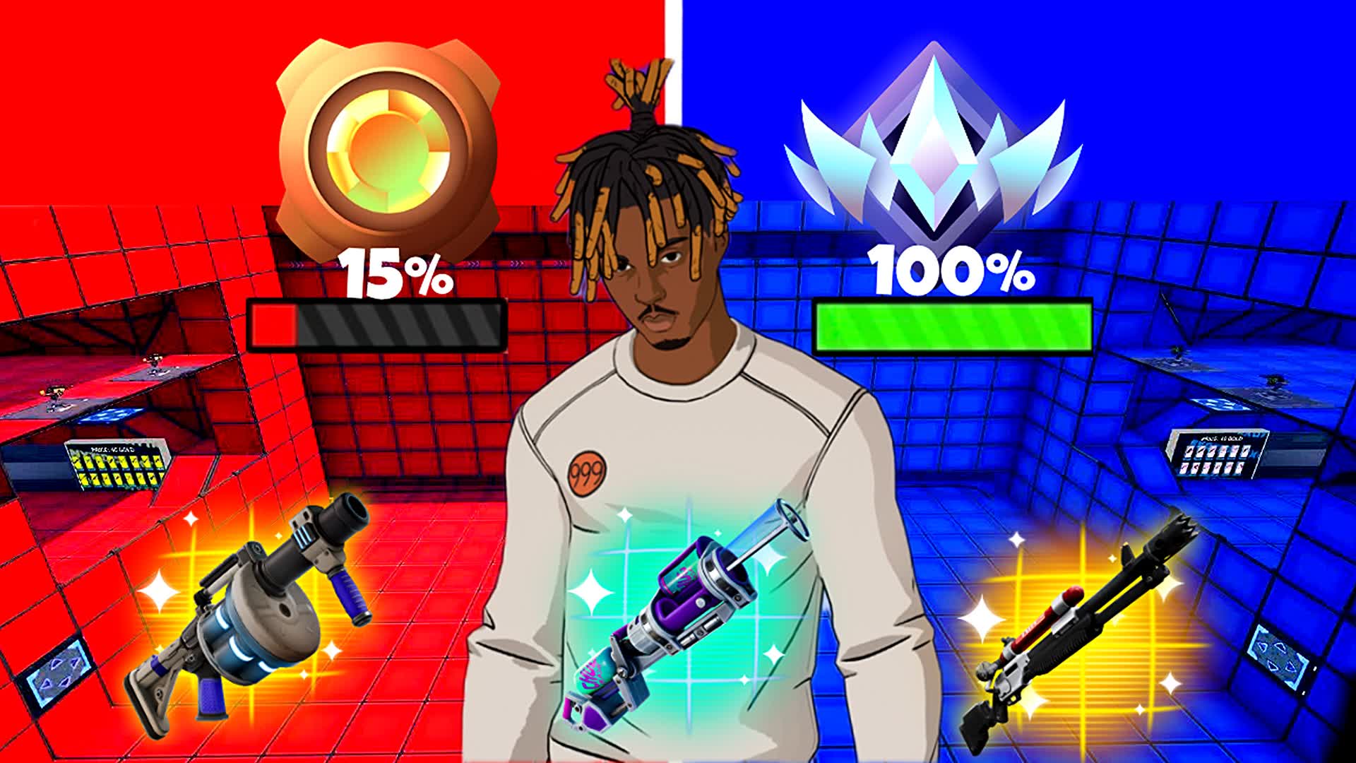 JUICE WRLD RED VS BLUE 🔴🔵 7055-6111-8012 by fripey - Fortnite Creative ...