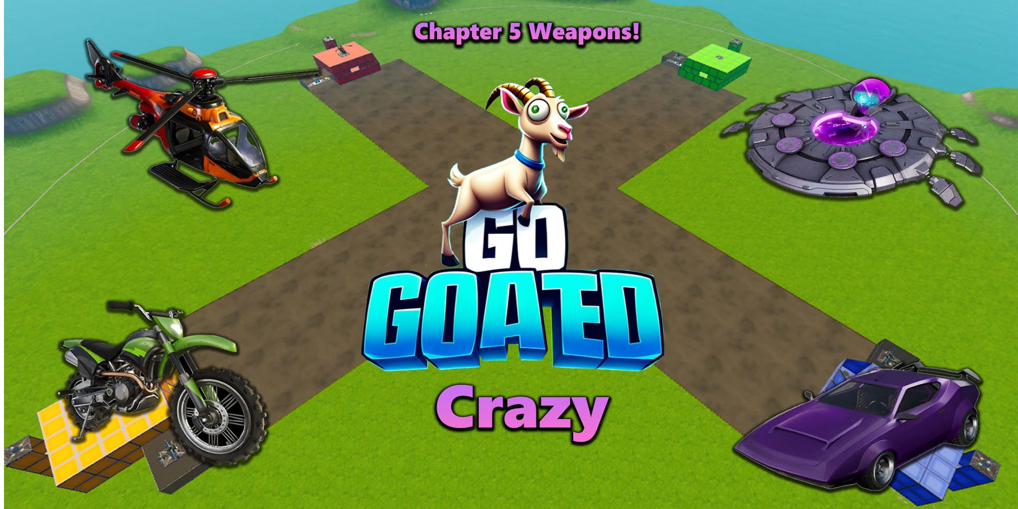 🐐 CRAZY GO GOATED! ZONE WARS 🌀 8177-9876-3210 by vendora - Fortnite Creative Map Code - Fortnite.GG