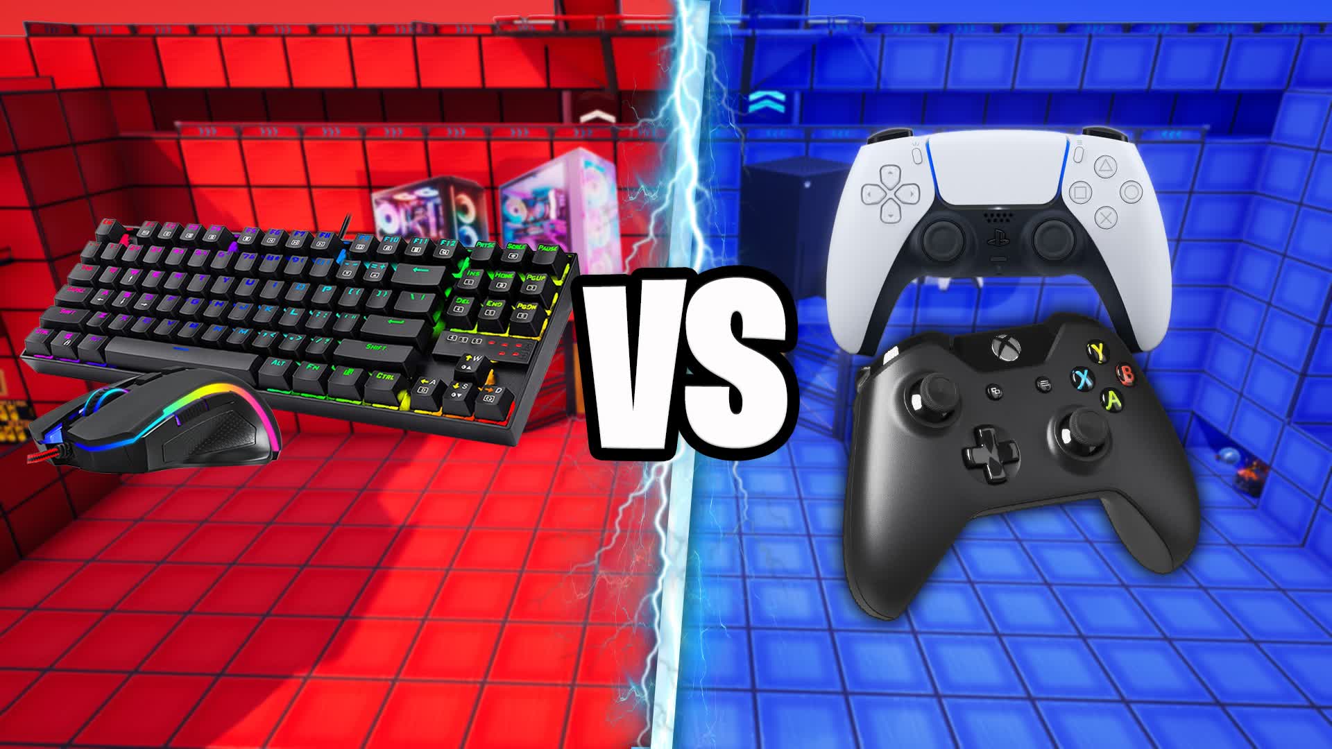 PC VS CONSOLE 🏆 RED VS BLUE🔴🔵 2425-0651-4854 من ابتكار akhtini - Fortnite