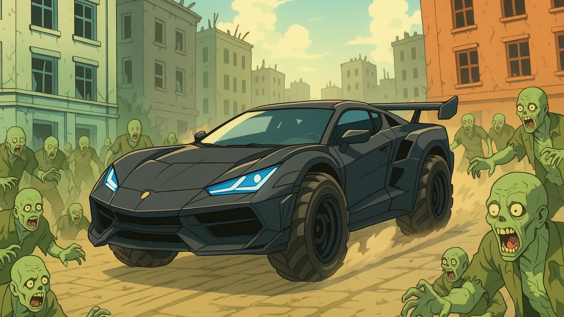 DRIVE ZOMBIE (RED VS BLUE) 0531-2550-3884 by water_2000 - Fortnite Creative Map Code - Fortnite.GG