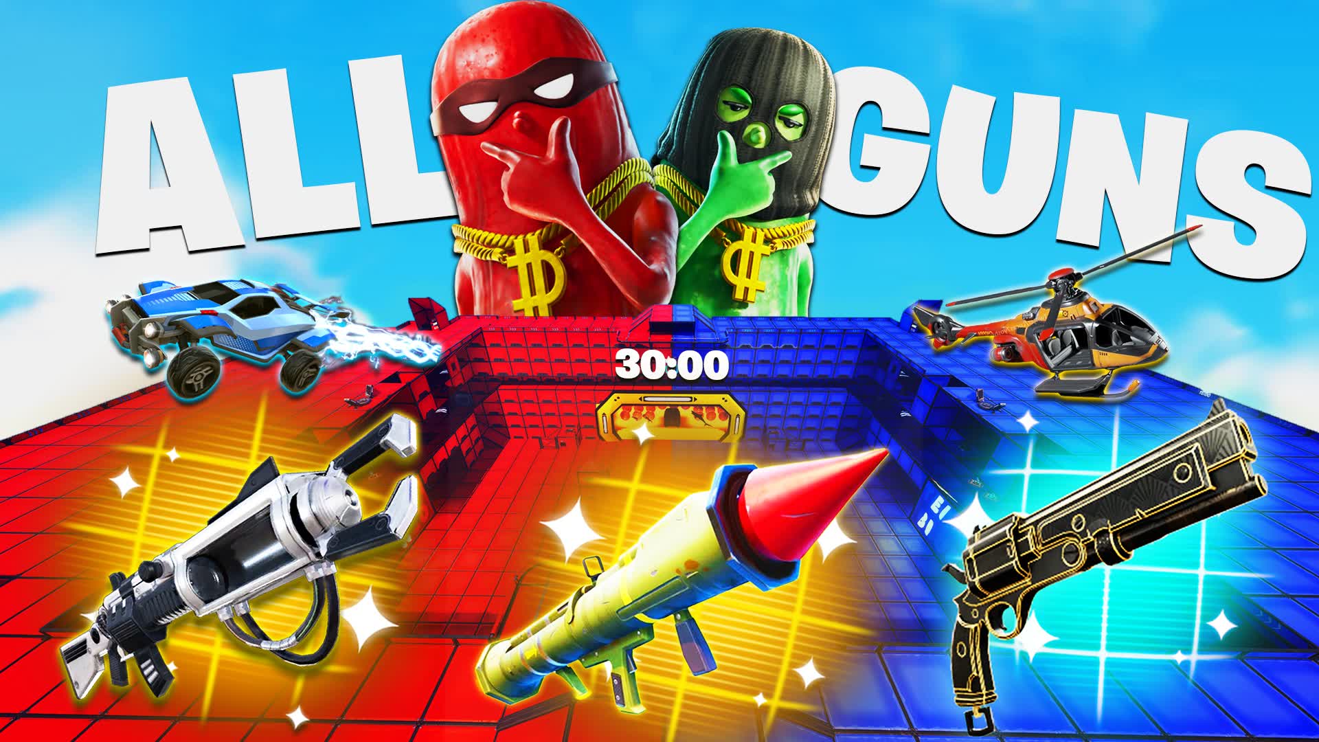 All GUNS🔫 Red VS BLUE 🔴🔵 7584-6288-3209 by zeplay - Fortnite Creative ...