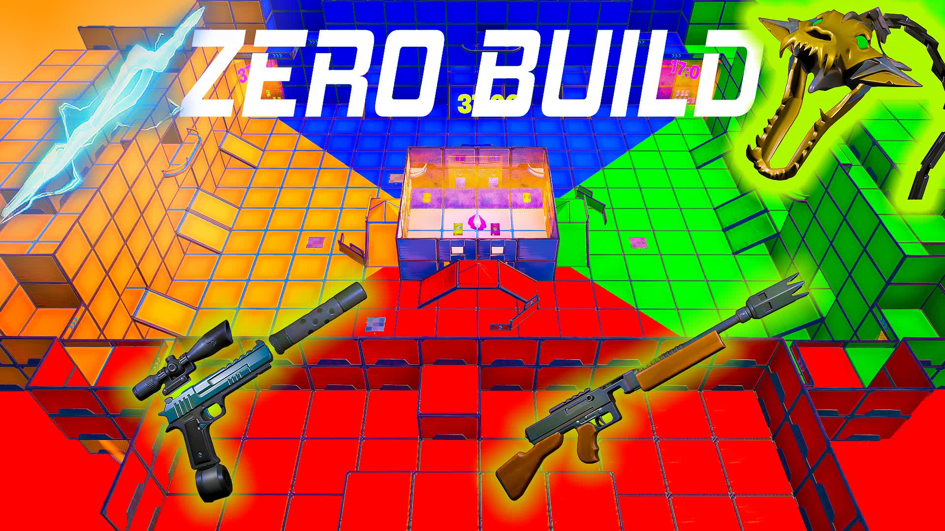 4 WAY FIGHT(ZERO BUILD) ️💛💚💙 6729-8226-8041 by outcastashu - Fortnite