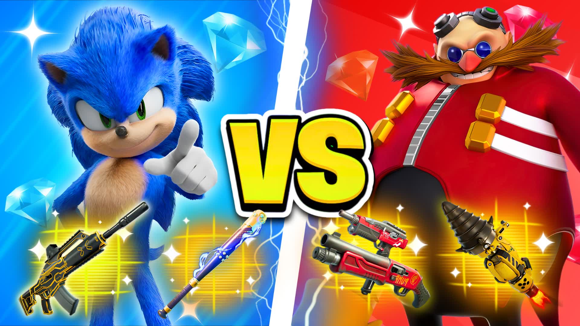 SONIC VS EGGMAN 🔴🔵 RED VS BLUE 8280-9826-3164 by promaps - Fortnite ...