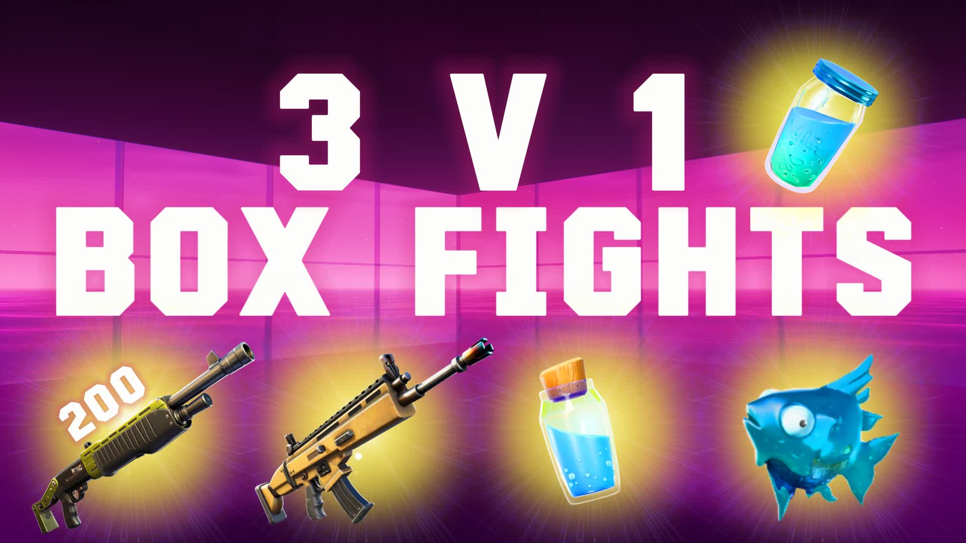 MEGA BOX FIGHT 3V1 💫 4540-5158-2296 by rf7 - Fortnite Creative Map Code ...