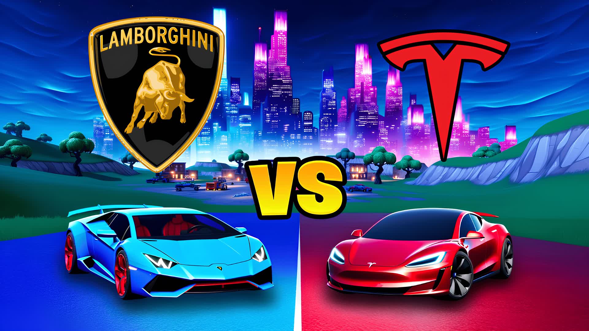 LAMBORGHINI VS TESLA 🏎 5100-0661-4015 by wzox - Fortnite Creative Map ...