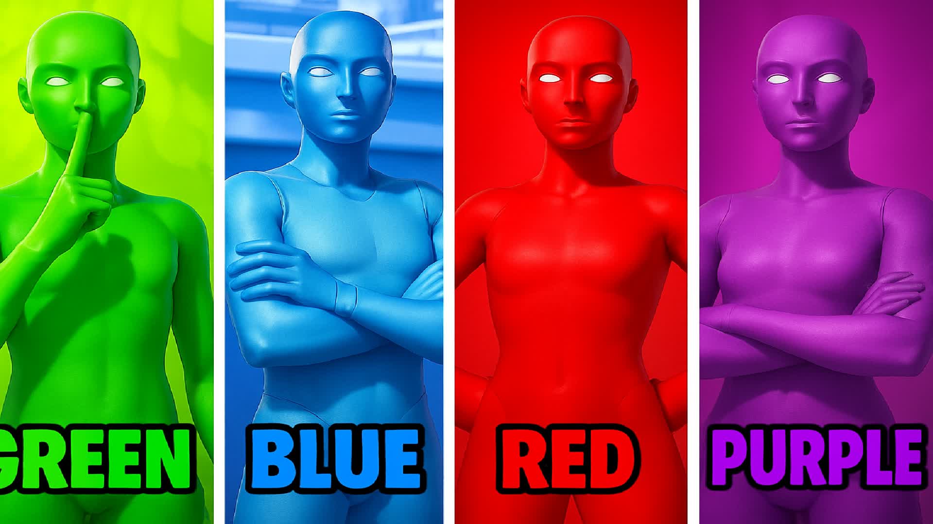 RED VS BLUE VS GREEN VS PURPLE 0578-3926-5971 by ahtos - Fortnite Creative Map Code - Fortnite.GG