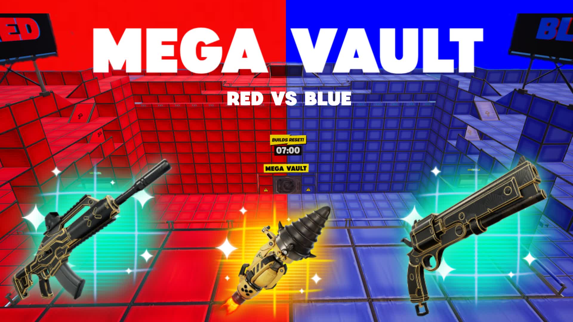 Mega Vault Red vs Blue 🔴🔵 7774-9083-7739 by mochis - Fortnite Creative Map Code - Fortnite.GG