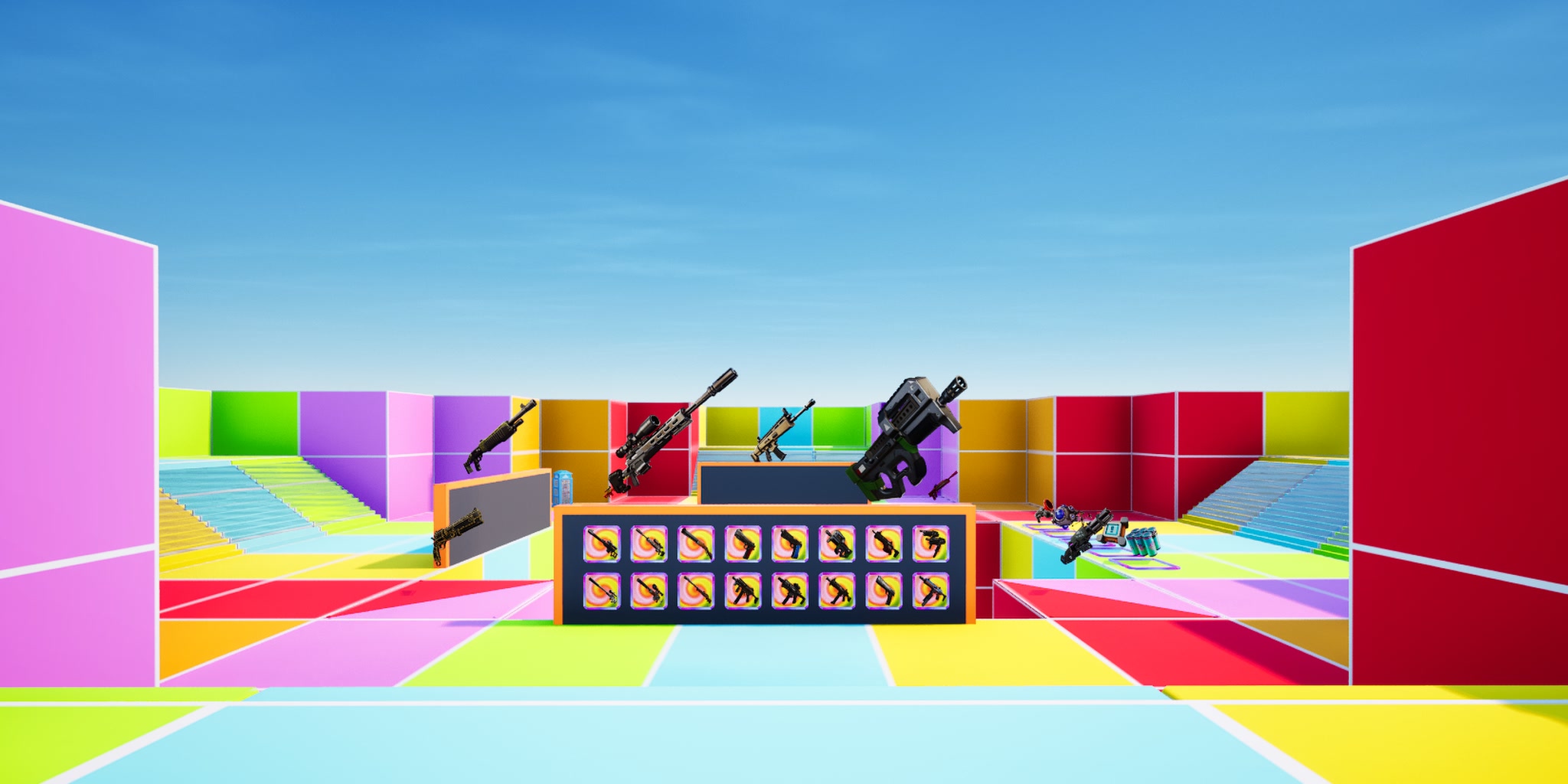 RAINBOW PIT 🎨 ALL GUNS 9700-4760-1212 by hatul_yam - Fortnite Creative ...