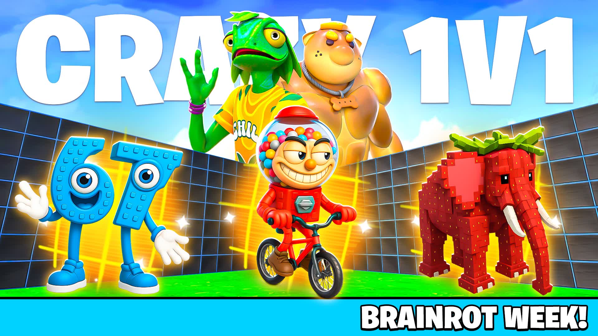 CRAZY 1V1 FFA - ALL GUNS & RIDES (3256-2350-0756) by hozzy - Fortnite Creative Map - FCHQ.io