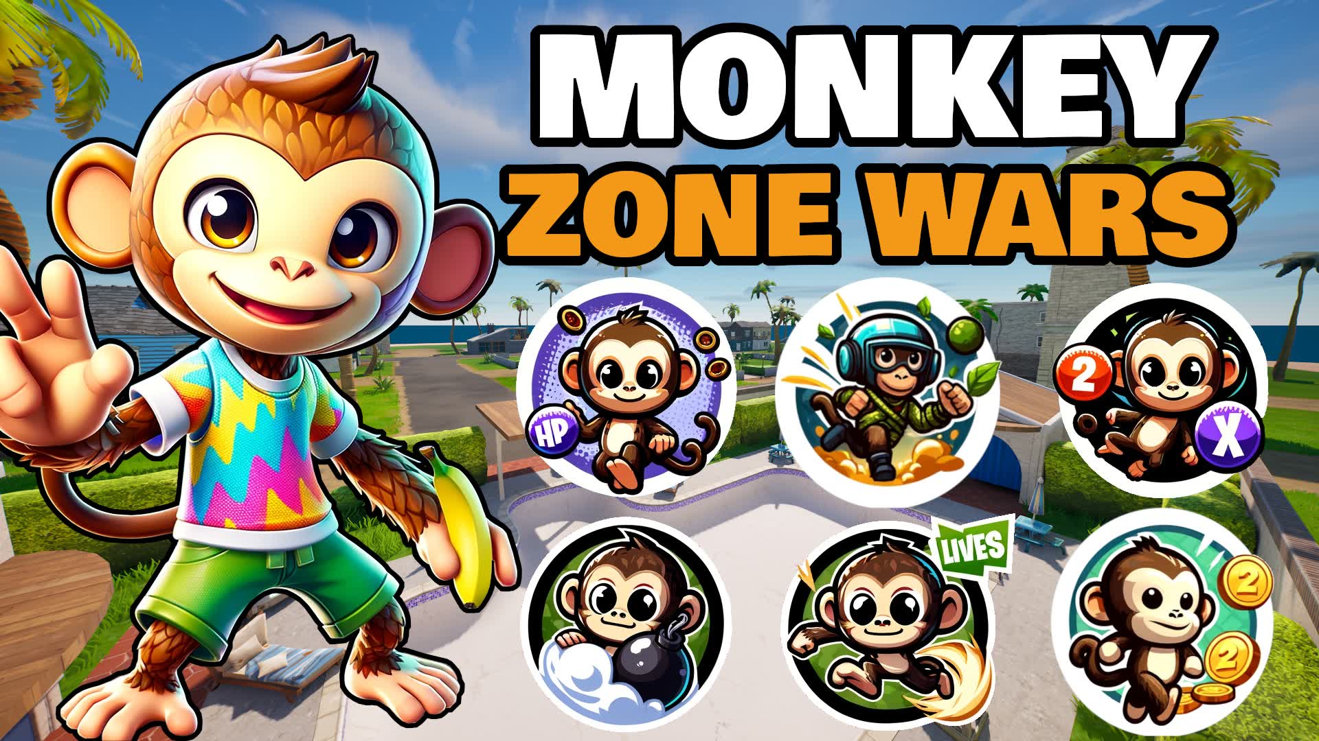 MONKEY ZONE WARS 🐒 2614-4046-9160 من ابتكار globefn - Fortnite