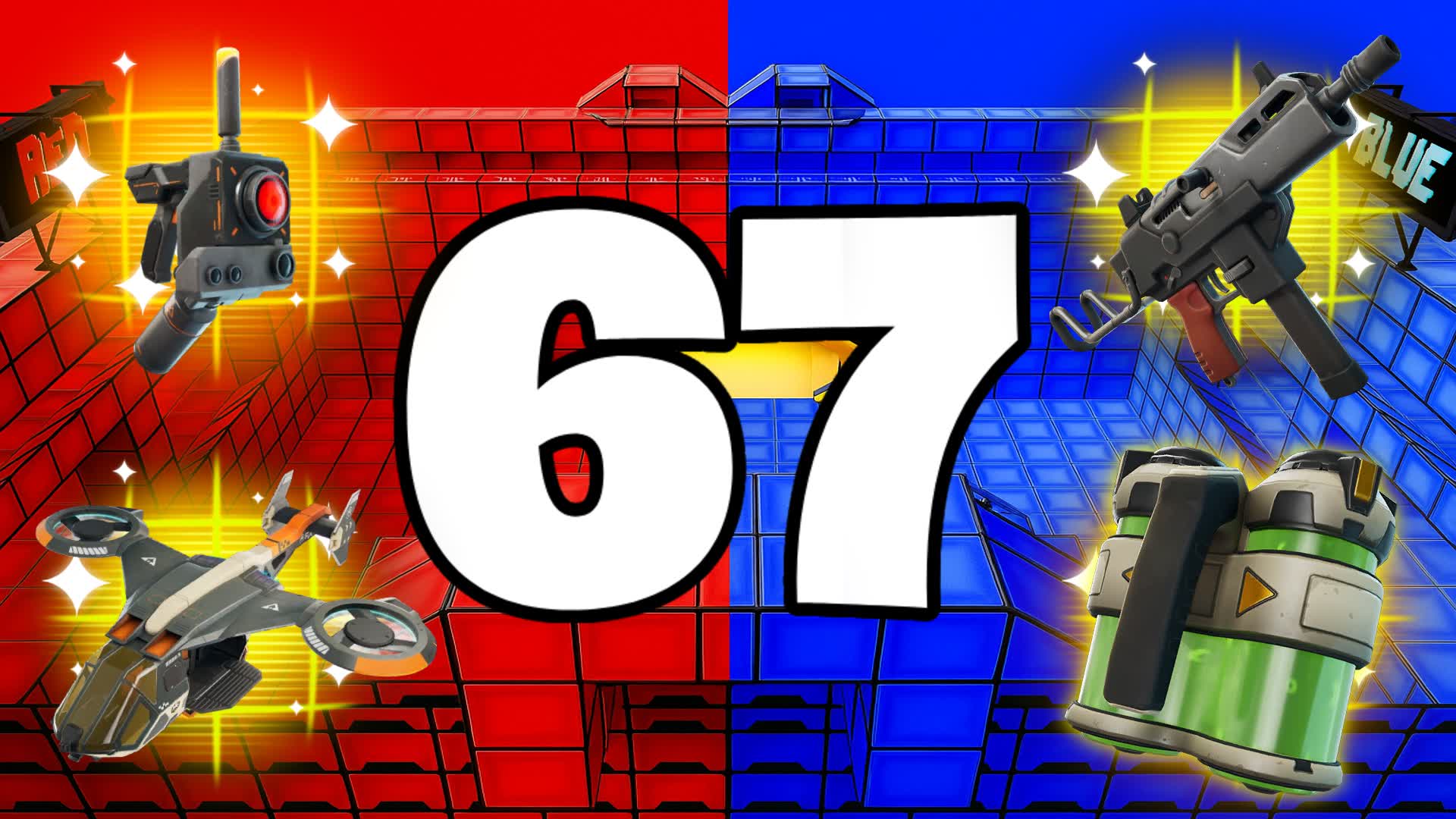 MEGA 67 RED VS BLUE 🔴🔵 1932-6853-2719 by vtfn - Fortnite Creative Map ...