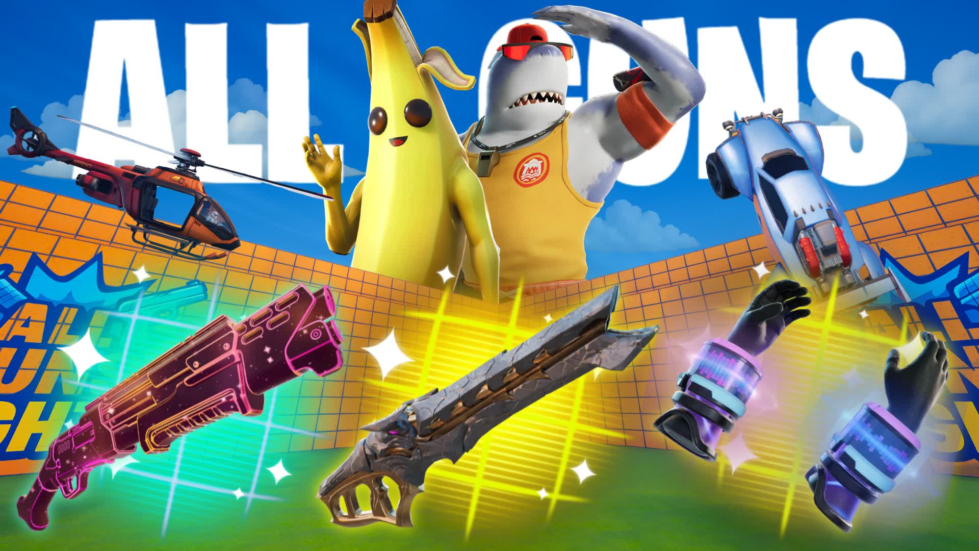 CRAZY ALL WEAPONS & VEHICLES 1V1 FFA 7088-5961-8053 by k1000 - Fortnite Creative Map Code ...