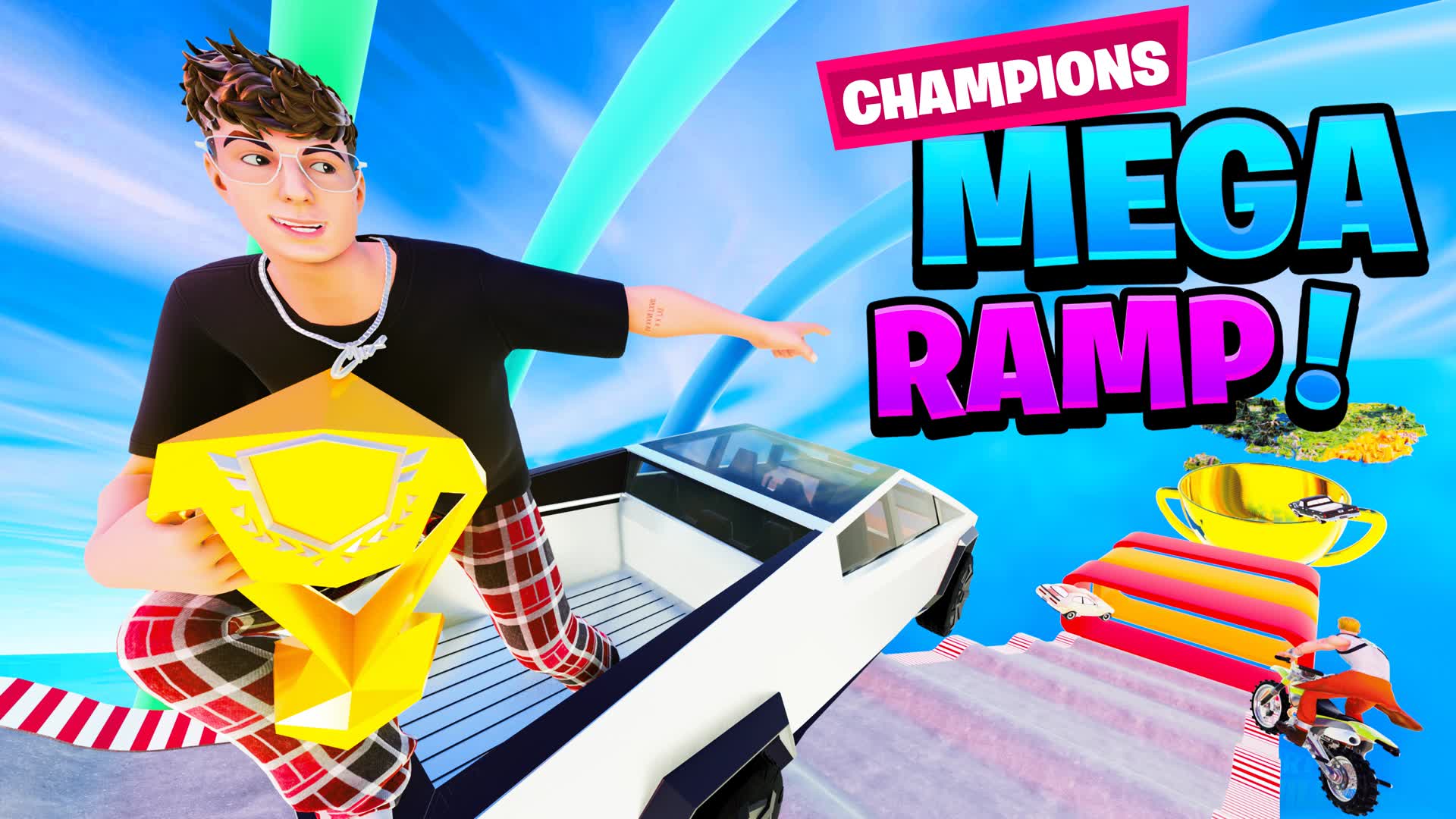 CHAMPIONS MEGA RAMP CARS 8028-4543-6063 by slashiro - Fortnite Creative ...