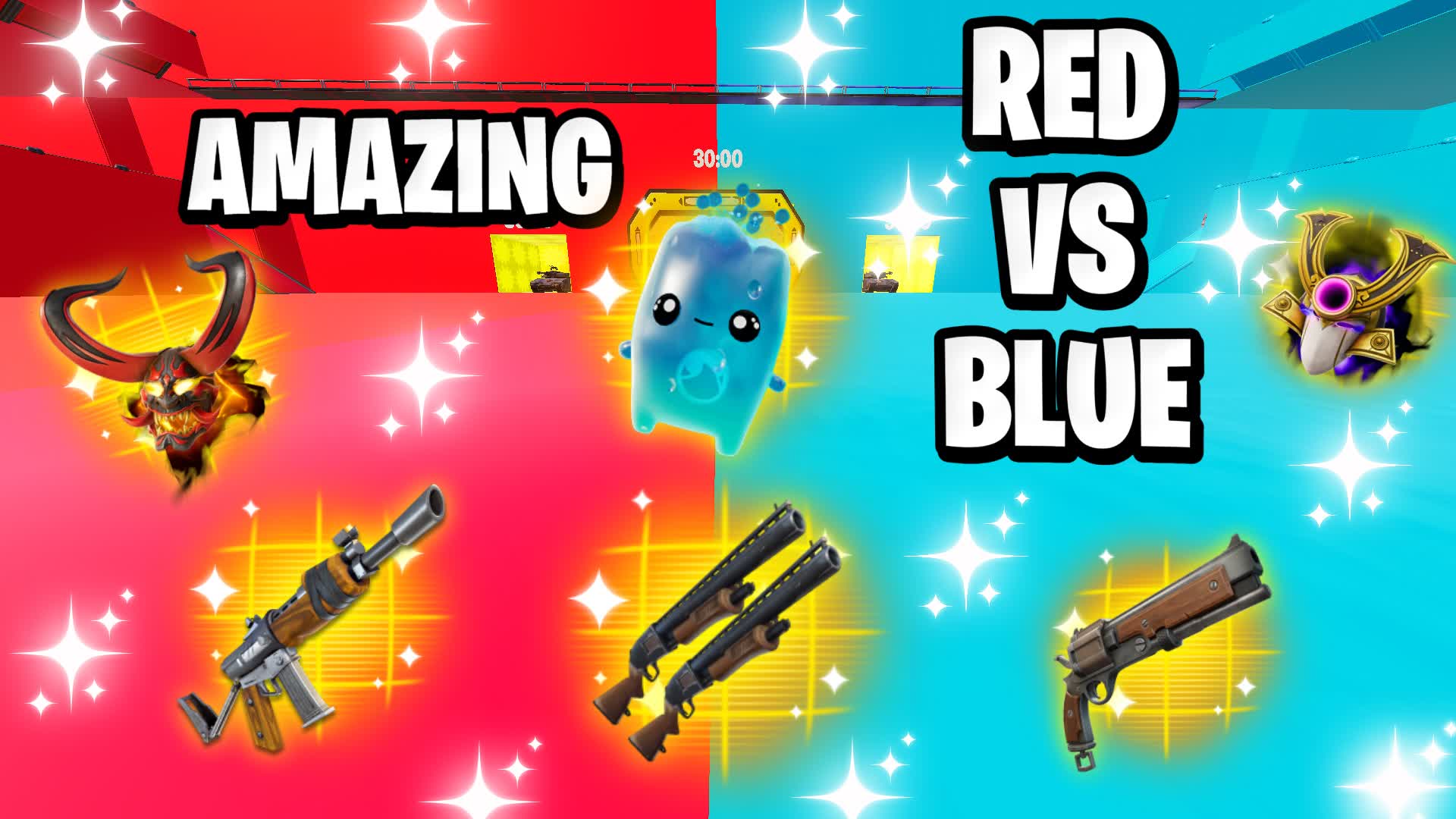 AMAZING RED VS BLUE 🔴🔵UNC 6277-5323-1000 by worldwide - Fortnite Creative Map Code - Fortnite.GG