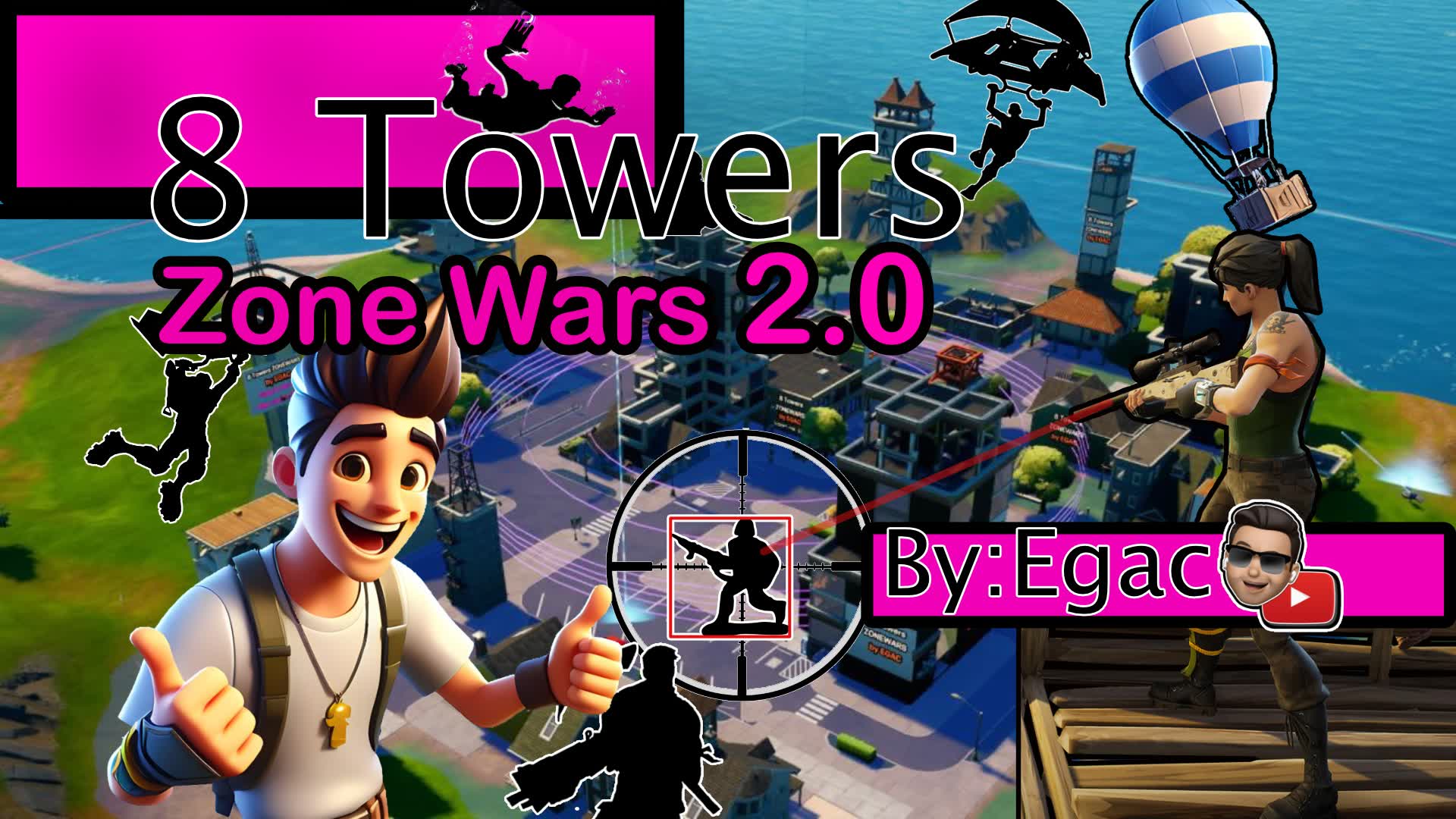 8 Towers|ZONE WARS 2.0 📌 (Build) 2135-3355-8977 by egac - Fortnite Creative Map Code - Fortnite.GG
