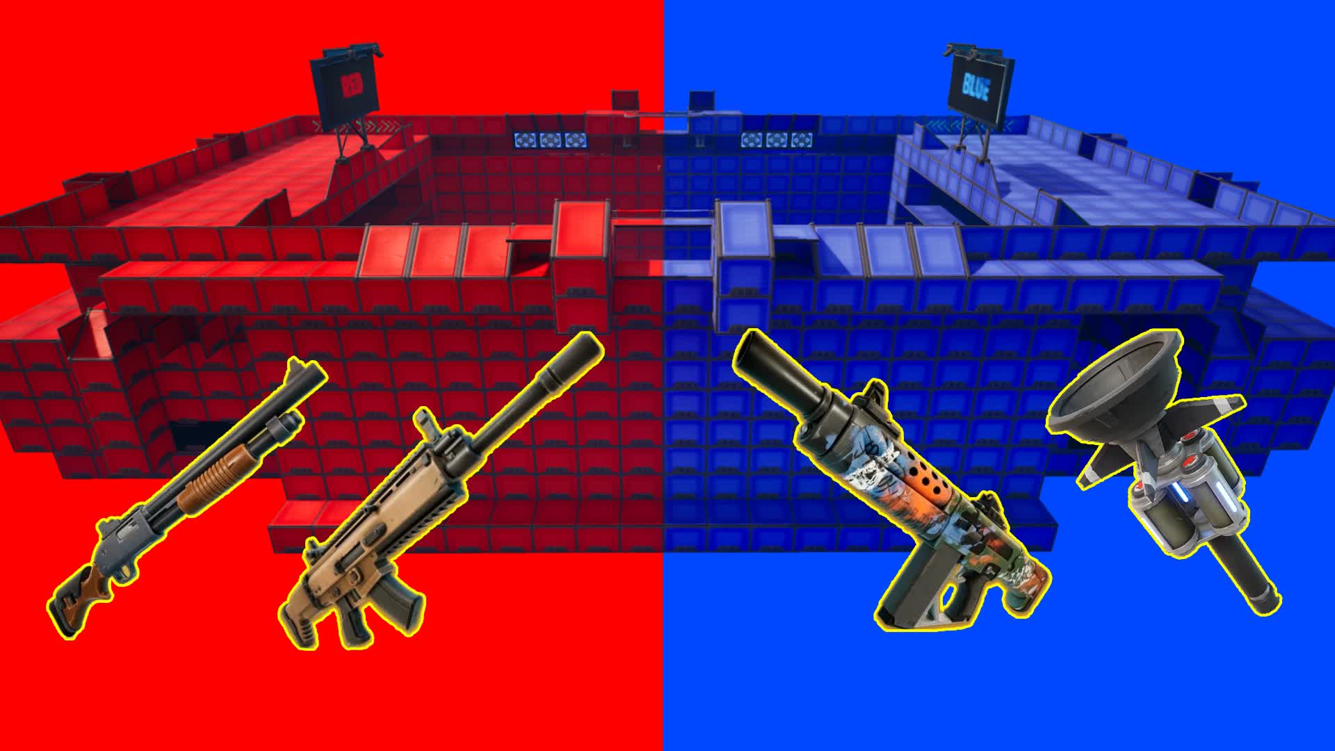 HUUGE RED VS BLUE 🔴🔵 4738-6320-3937 by xsweeze - Fortnite Creative Map Code - Fortnite.GG