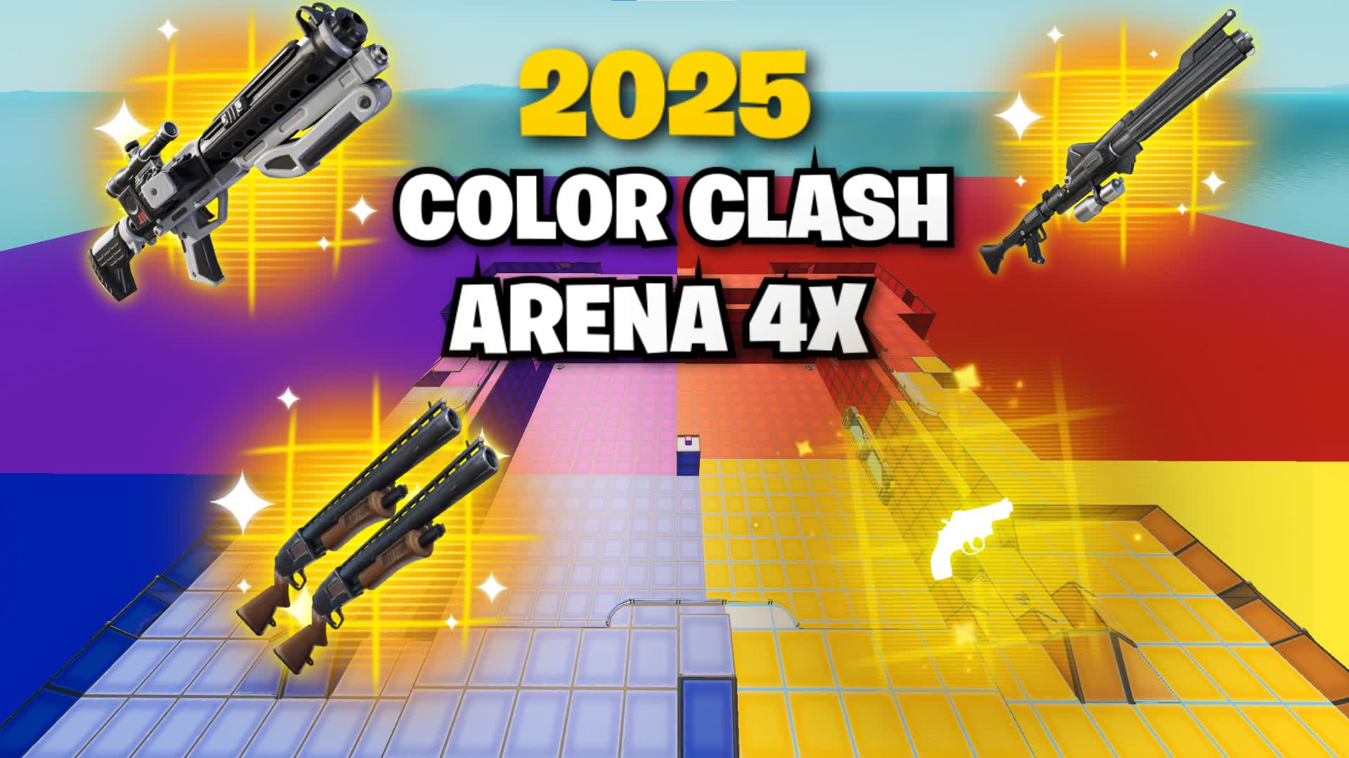 🟥 COLOR CLASH ARENA 4X 🟨 0963-6163-2963 by oxd - Fortnite Creative Map ...