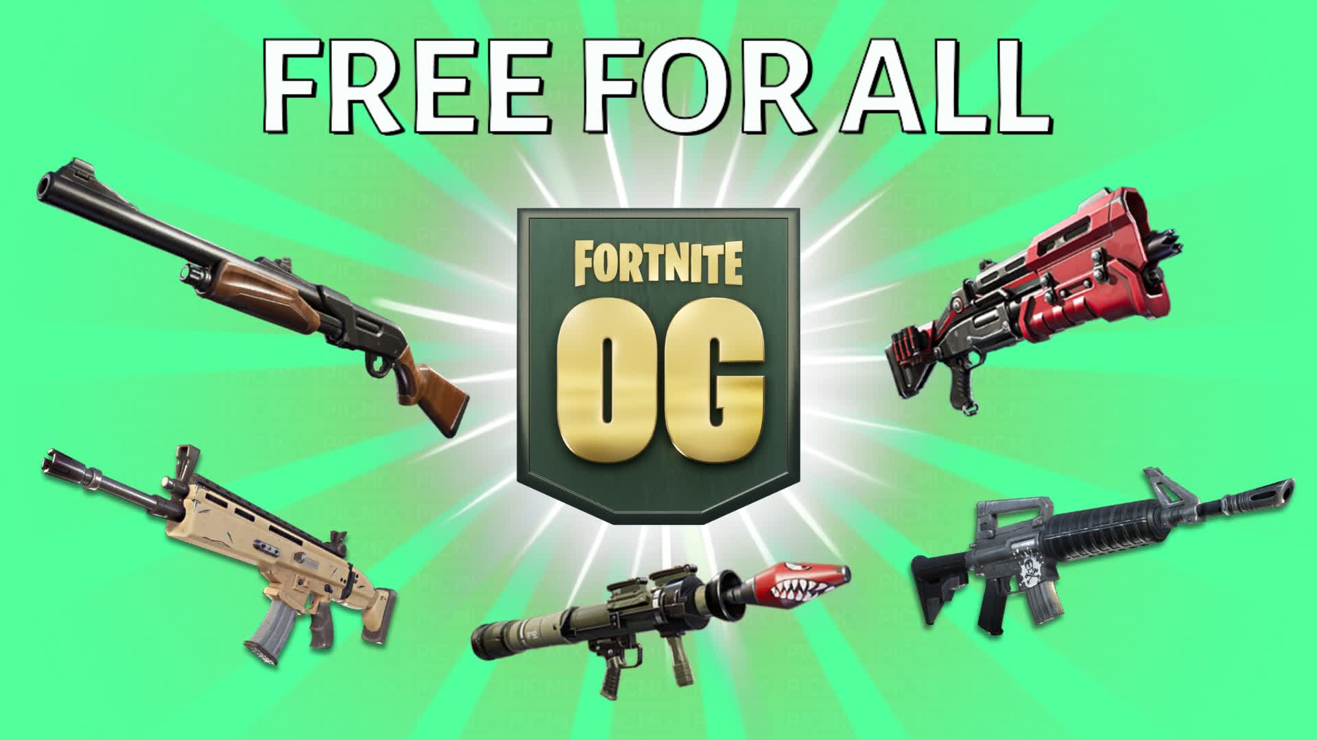 ALL WEAPONS AND POWERS - FREE FOR ALL 5351-1762-4649 by asmo - Fortnite