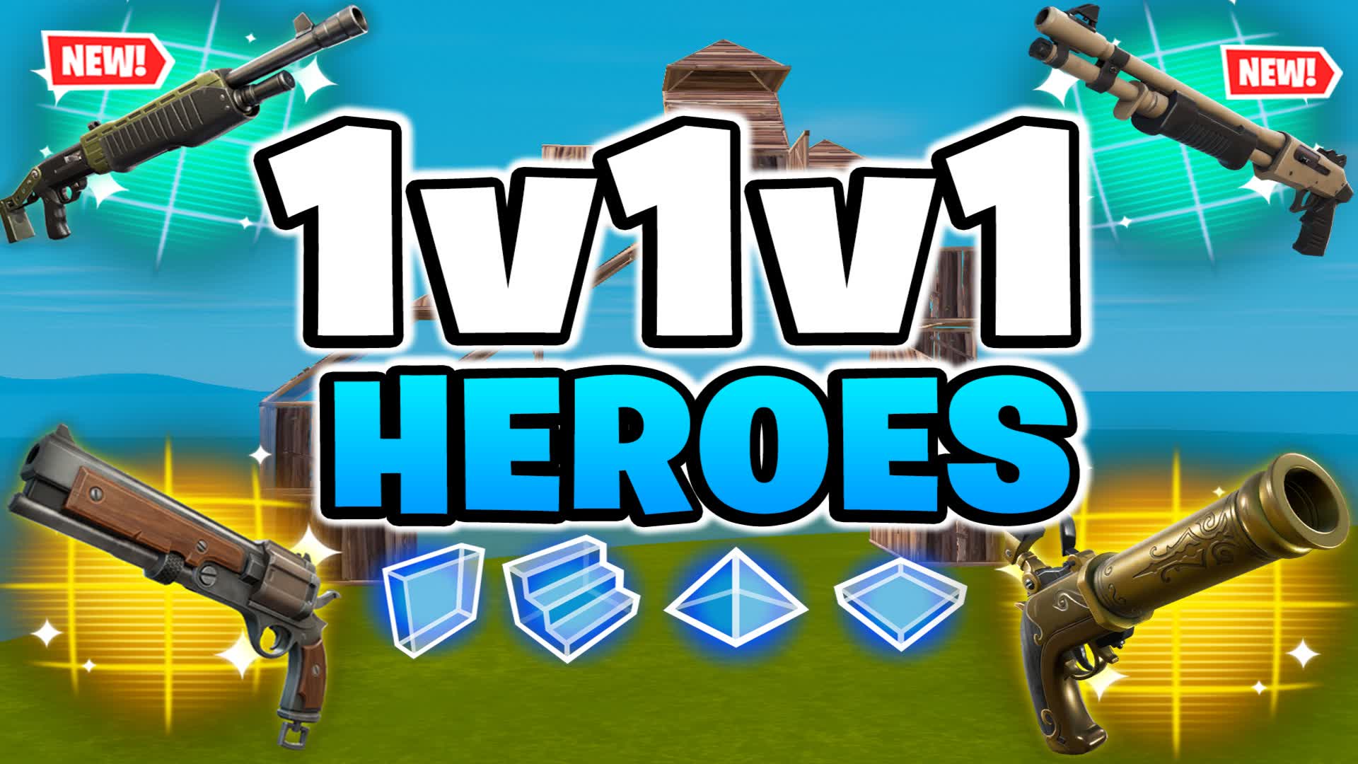 1V1V1 HEROES PVP FFA 1V2 2V1 2V1 1V3 BHE 0398-1451-4953 من ابتكار pro.games - Fortnite