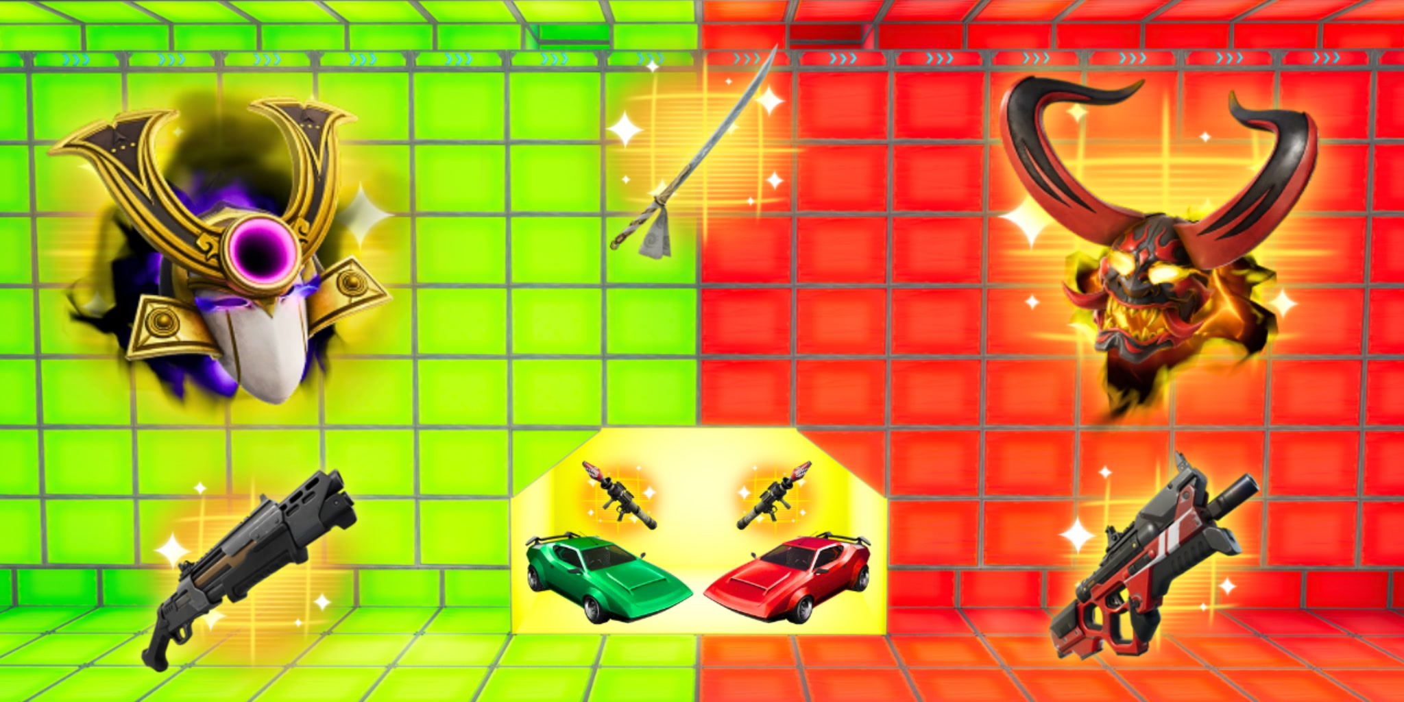 GREEN VS RED ALL GUNS 💚 ️ 3148-4103-1350 by axeno - Fortnite Creative ...