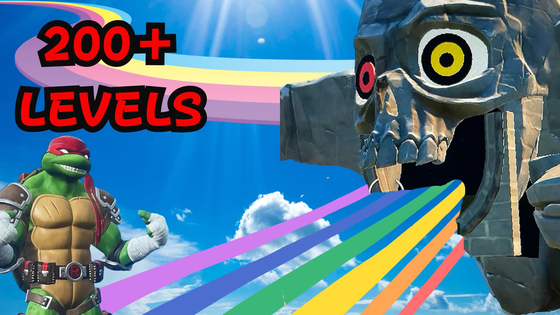 200 Level PARKOUR Rainbow-colored 9563-7521-8911 by pospos - Fortnite Creative Map Code ...