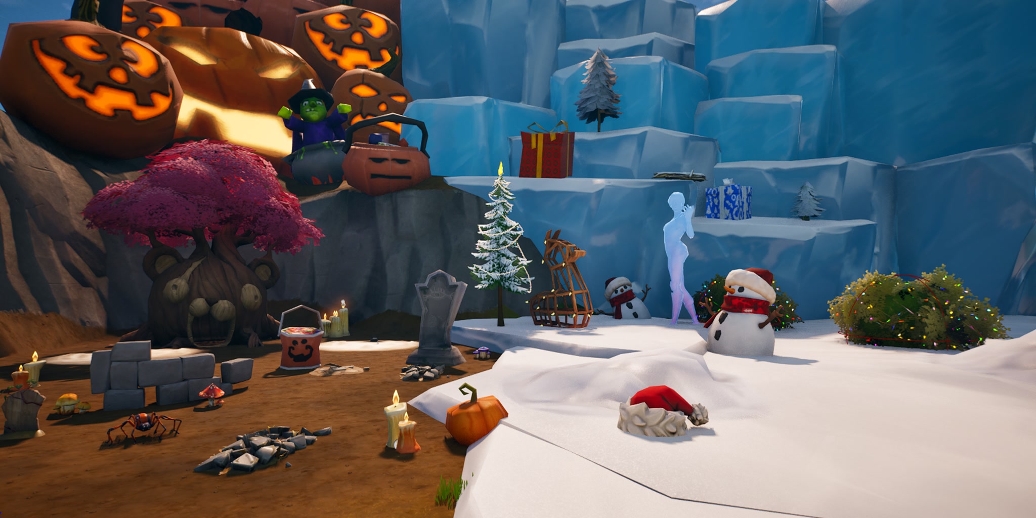 Red VS Blue: Christmas VS Halloween 3715-9698-5380 by redcoralcreative - Fortnite Creative Map ...