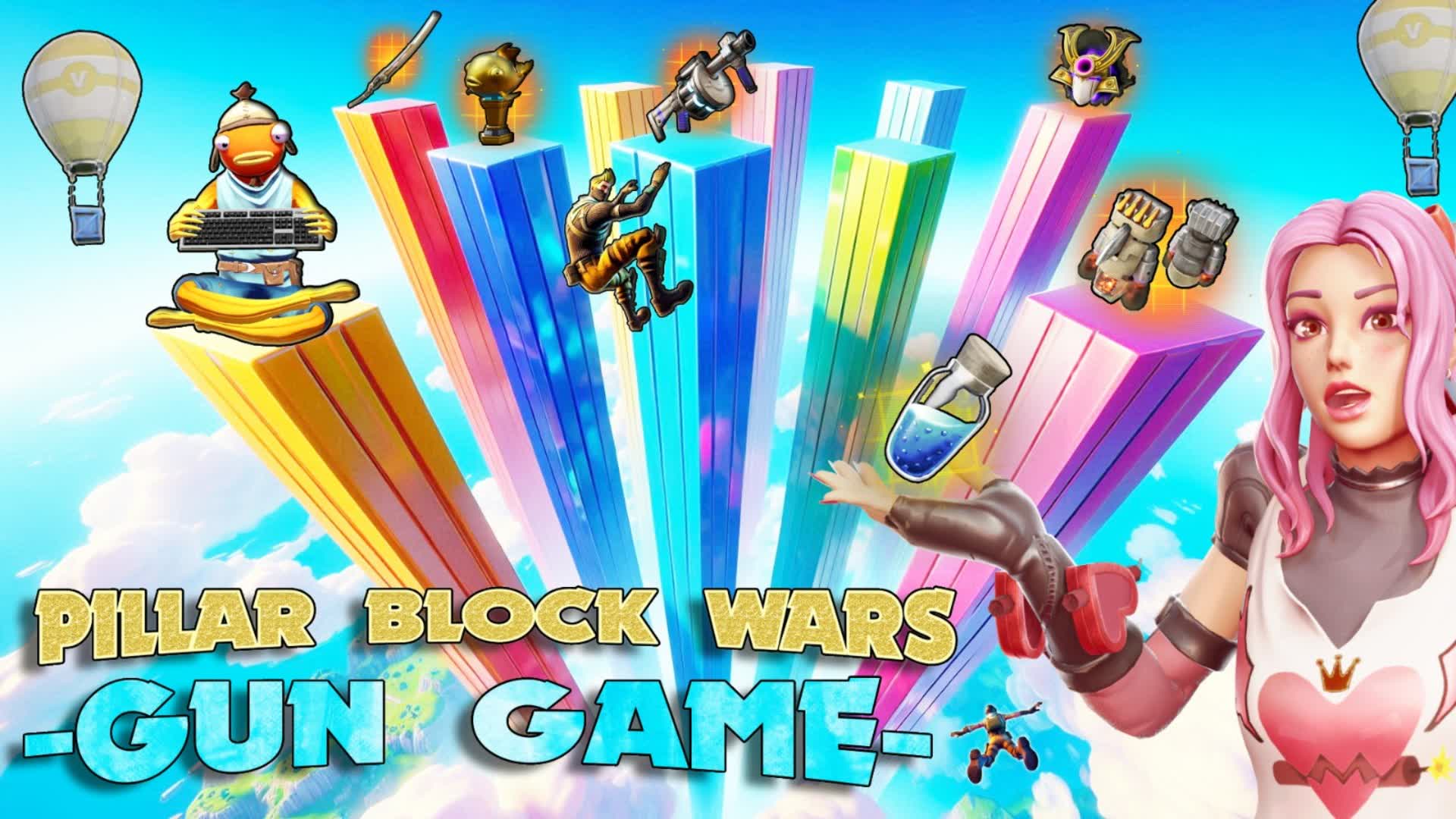 PILLAR BLOCK WARS - SUPER GUN GAME 9942-0014-9666 by mrklein - Fortnite Creative Map Code ...