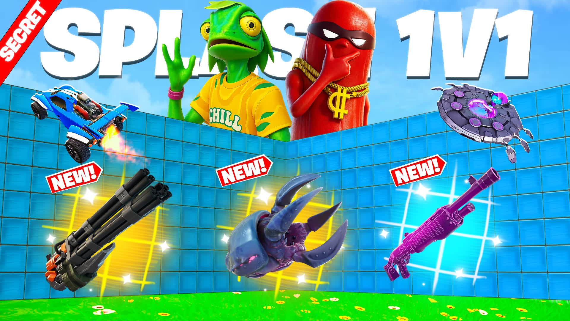 SPLASH 1V1 FFA - ALL GUNS & RIDES 8462-2662-8547 by panduero - Fortnite Creative Map Code ...